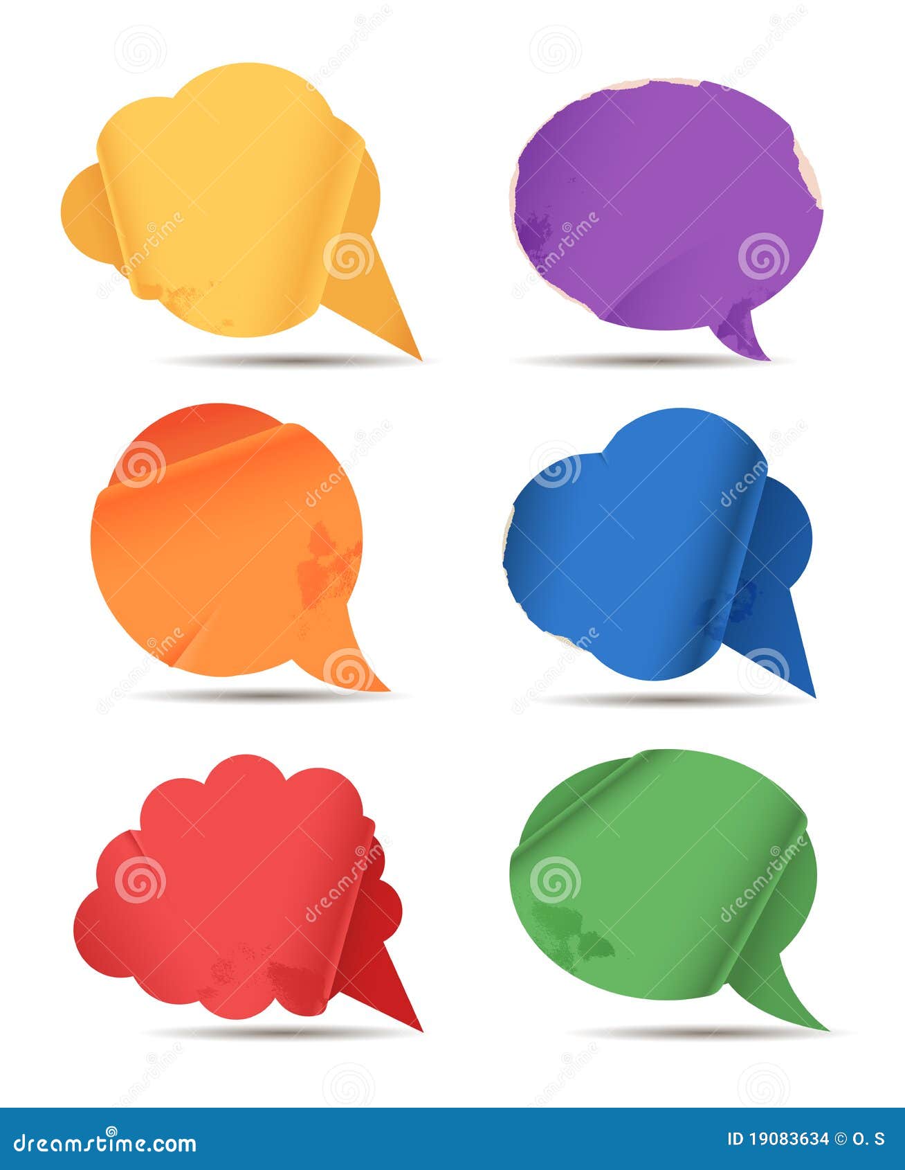 Colored Paper Speech Bubble Stock Vector - Illustration of orange ...