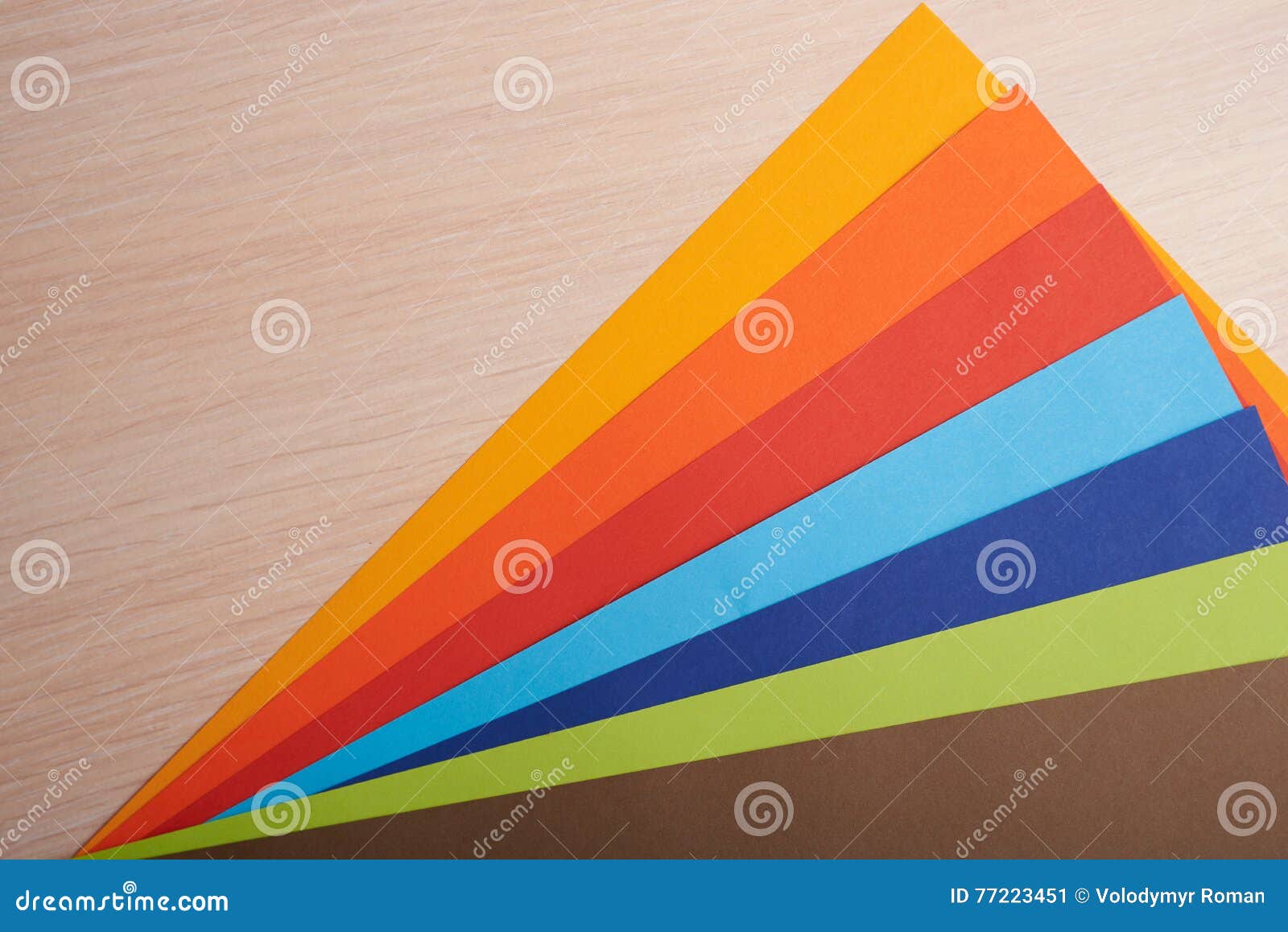 Colored Paper Stack on the Table Stock Image - Image of abstract ...