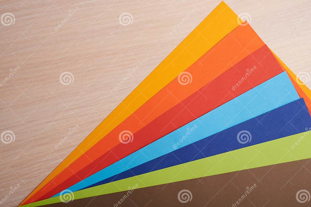 Colored Paper Stack on the Table Stock Image - Image of abstract ...