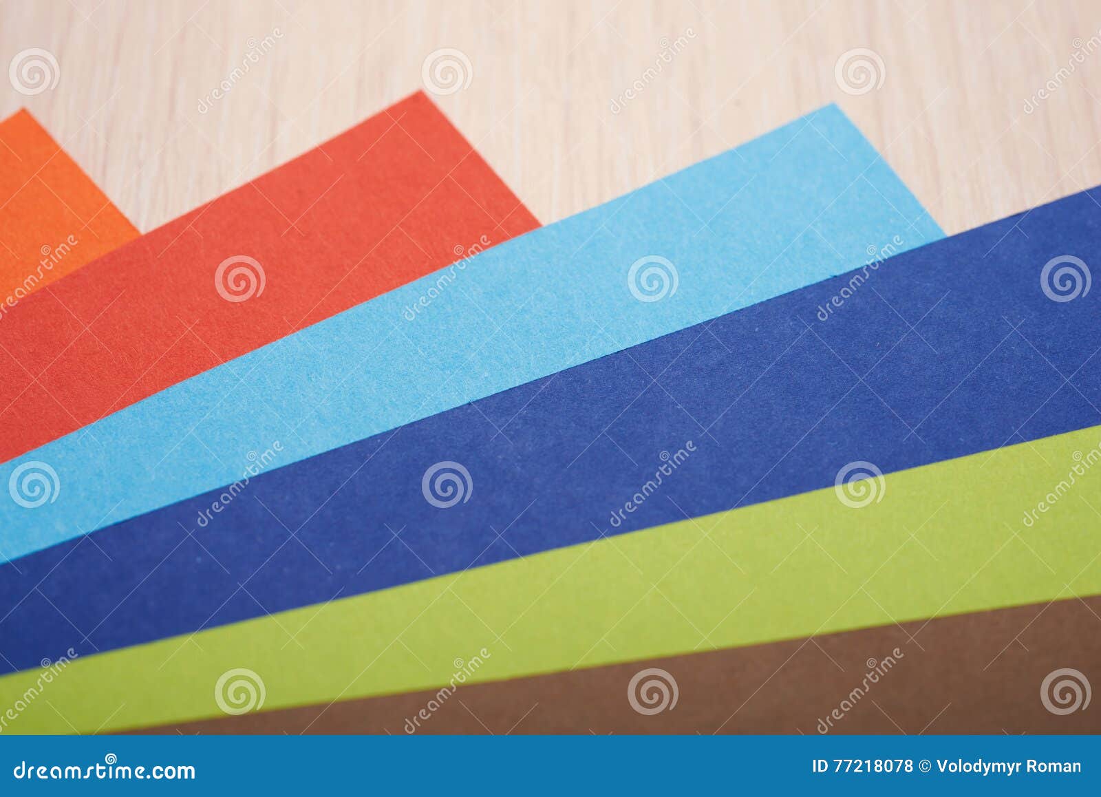 Colored Paper Stack on the Table Stock Photo - Image of line ...