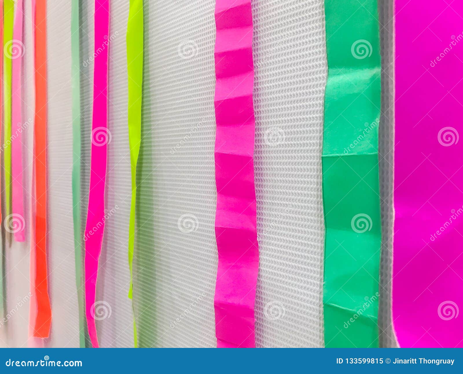 Colored Paper Strips Decorate on Board Stock Image - Image of color ...