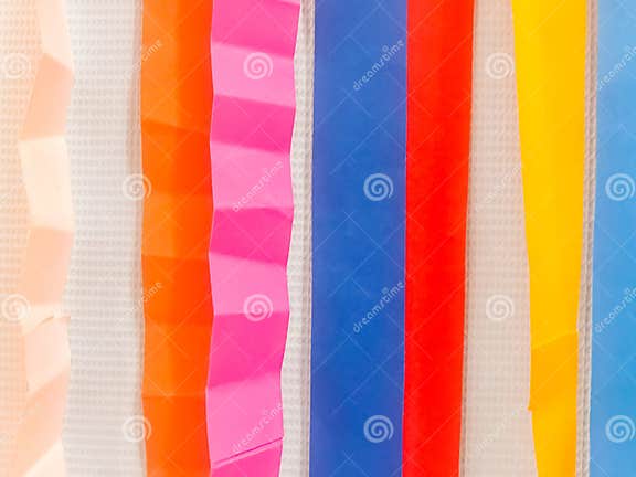 Colored Paper Strips Decorate on Board Stock Photo - Image of banner ...