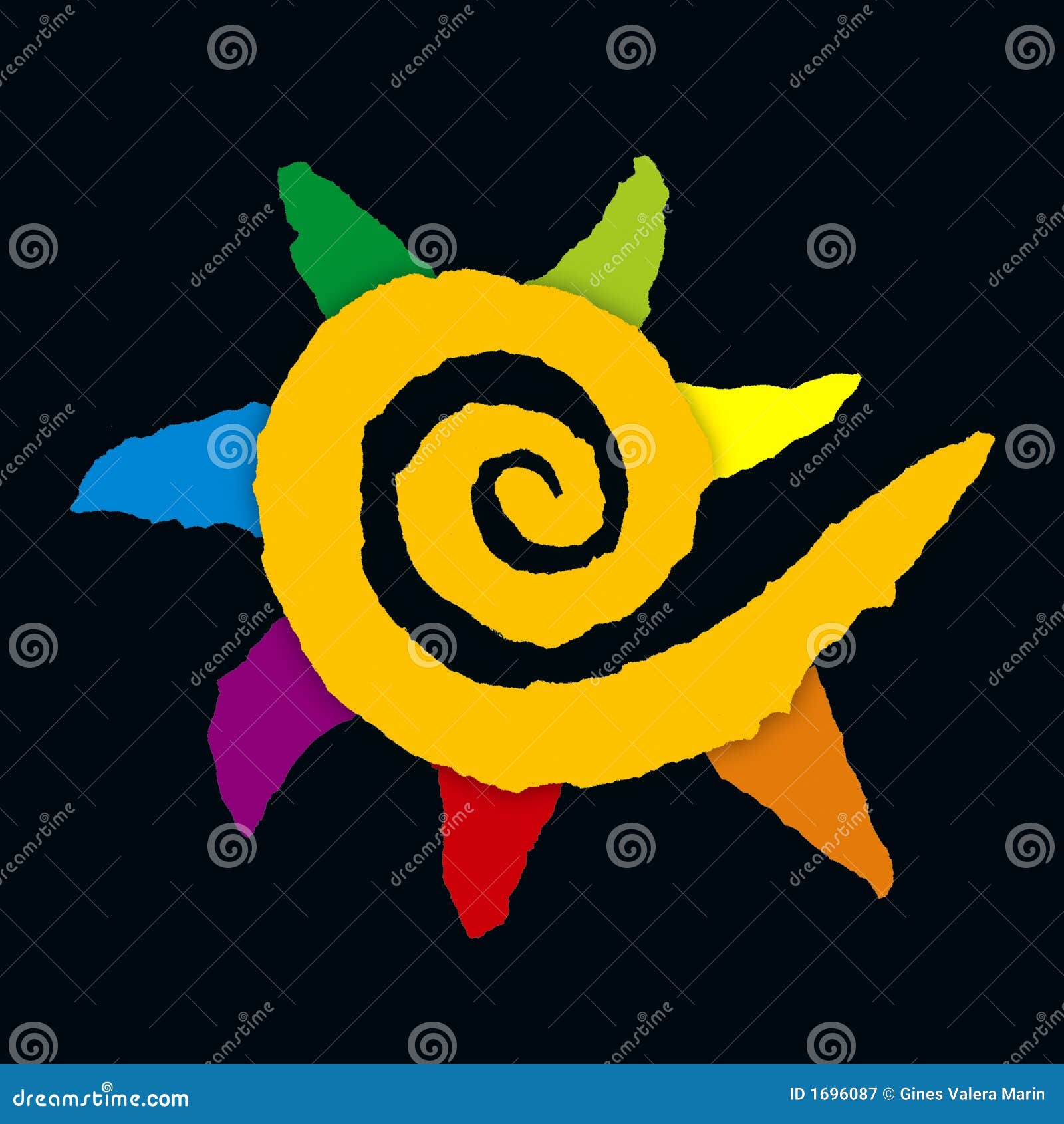 Colored paper sun stock vector. Illustration of paper - 1696087