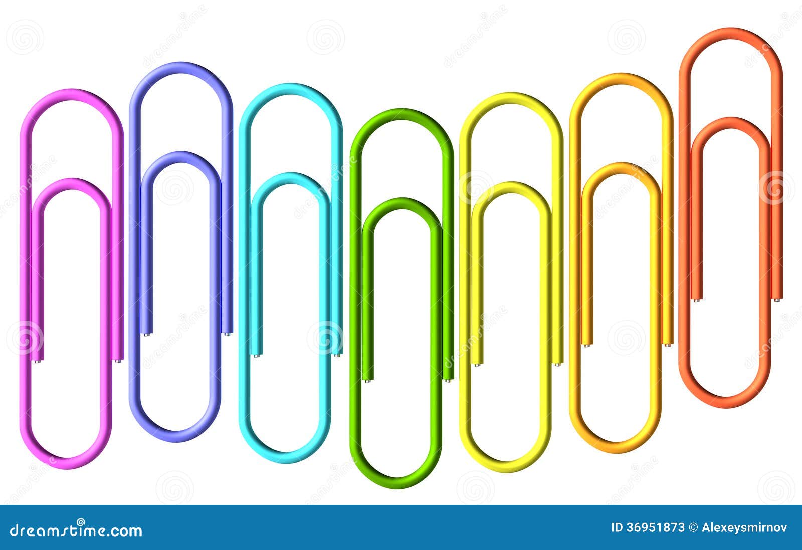 Colored paperclips wave stock illustration. Illustration of staple ...