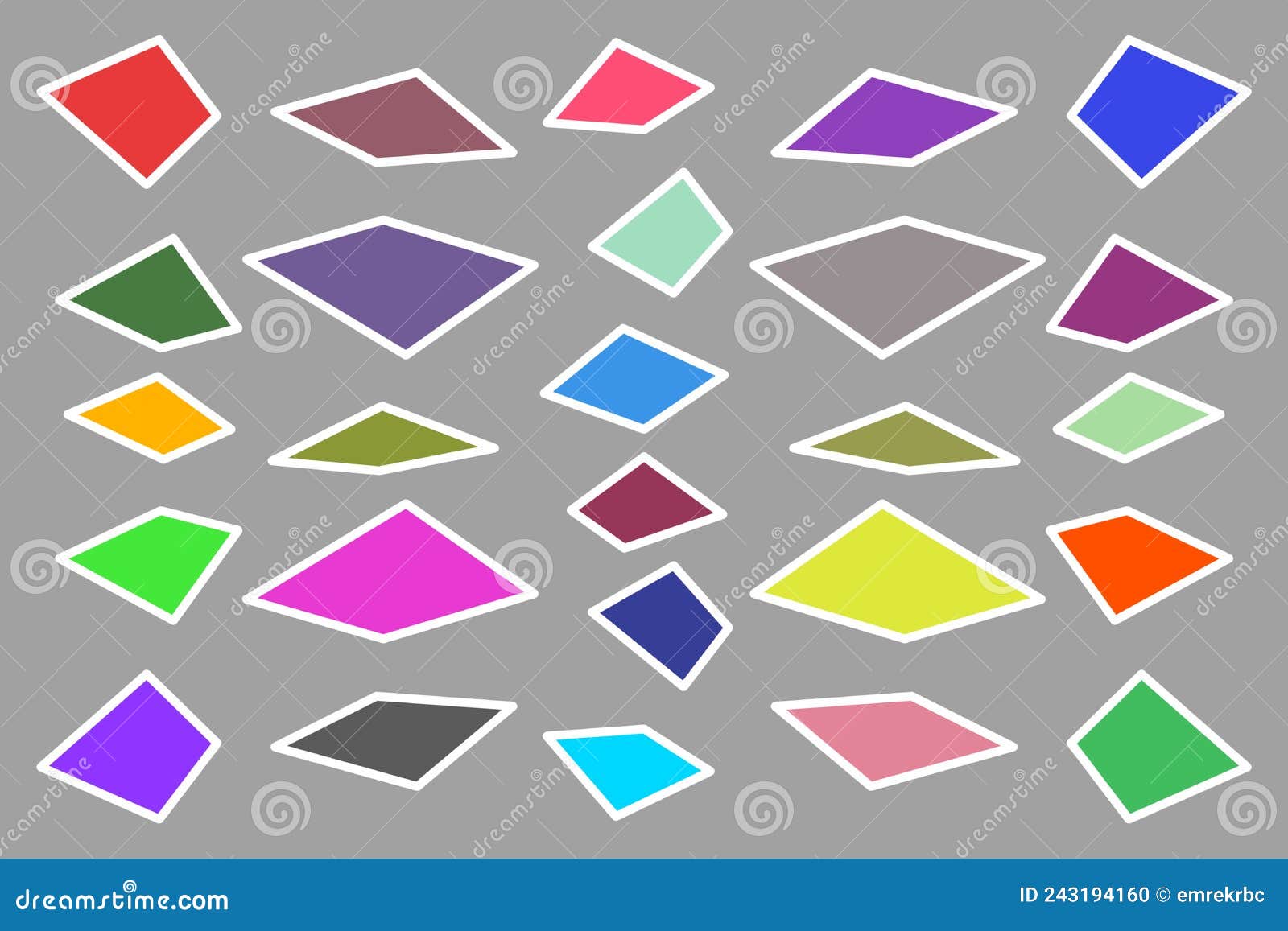 Quadrilateral Colored Icons. Elements Of Geometric Figure Colored Icons ...