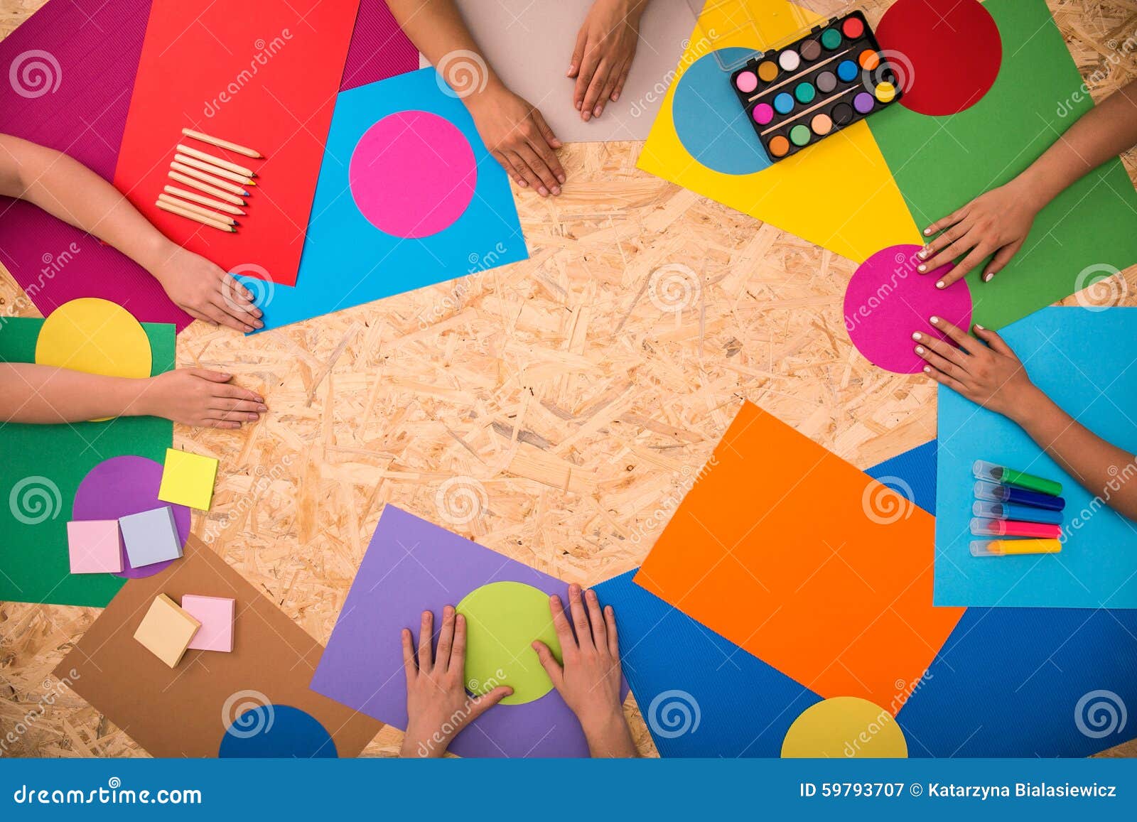 Colored Papers on the Floor Stock Image - Image of crayon, sheet: 59793707