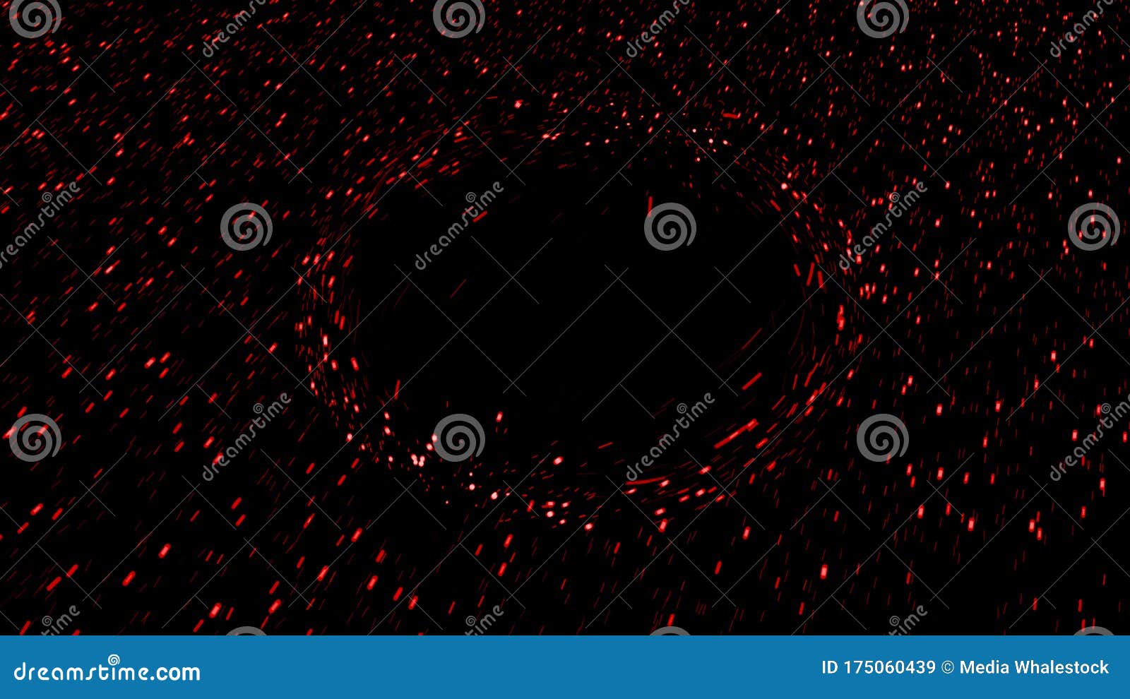 Colored Particles Move on Black Background Around Circle. Animation ...