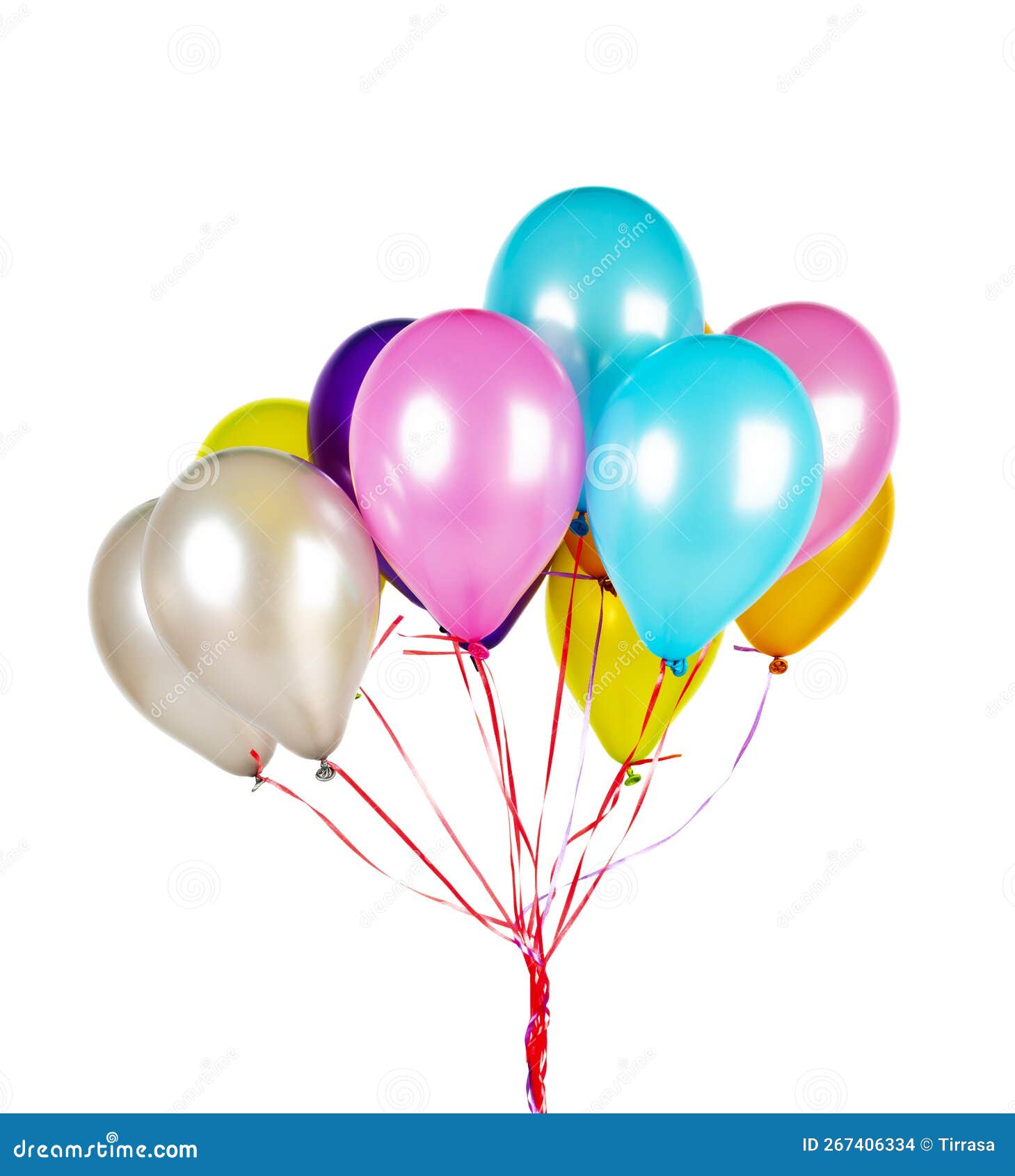 Colored Party Balloons Isolated on White Stock Photo - Image of white ...