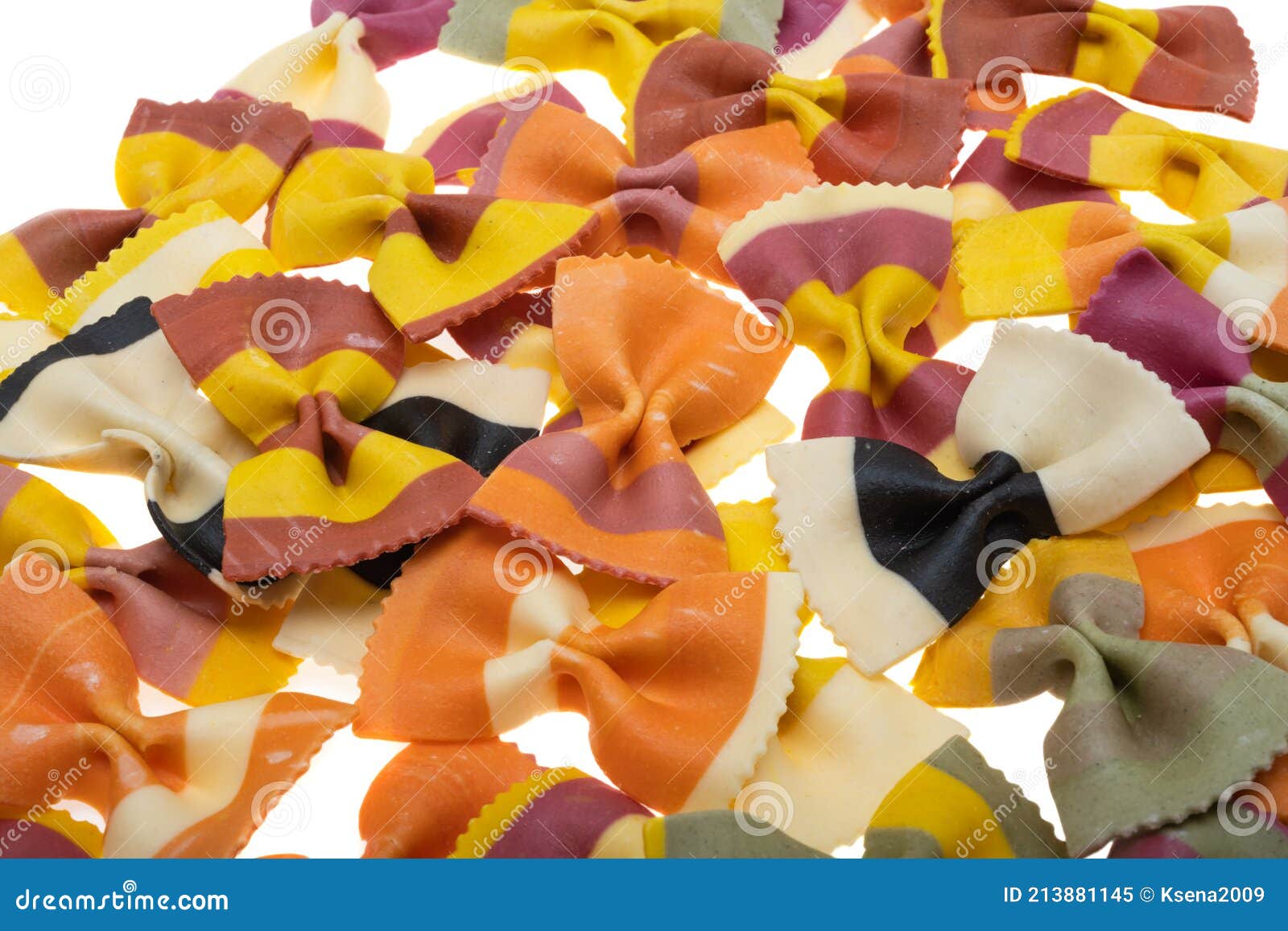 Colored Pasta Bows Isolated Stock Image - Image of italy, texture ...