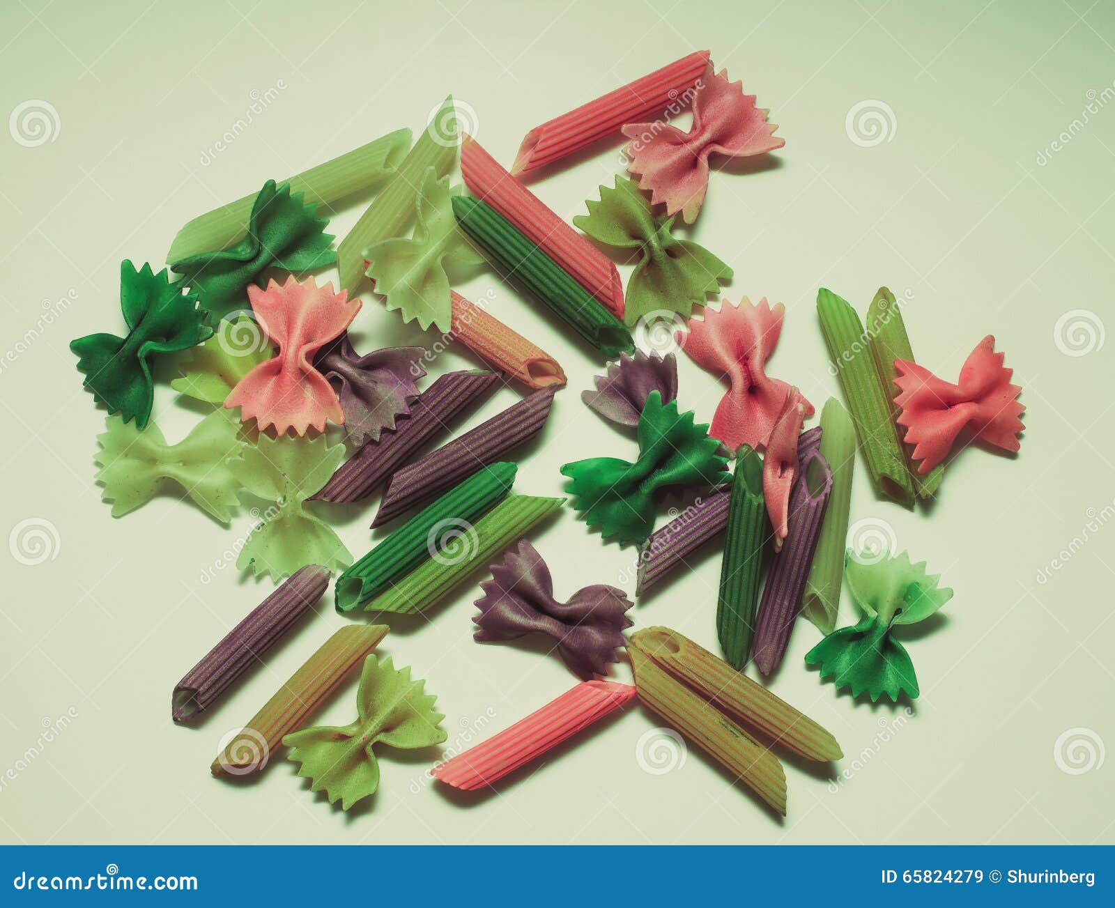 Colored Pasta Painted in Different Color Brush Stock Image - Image of ...