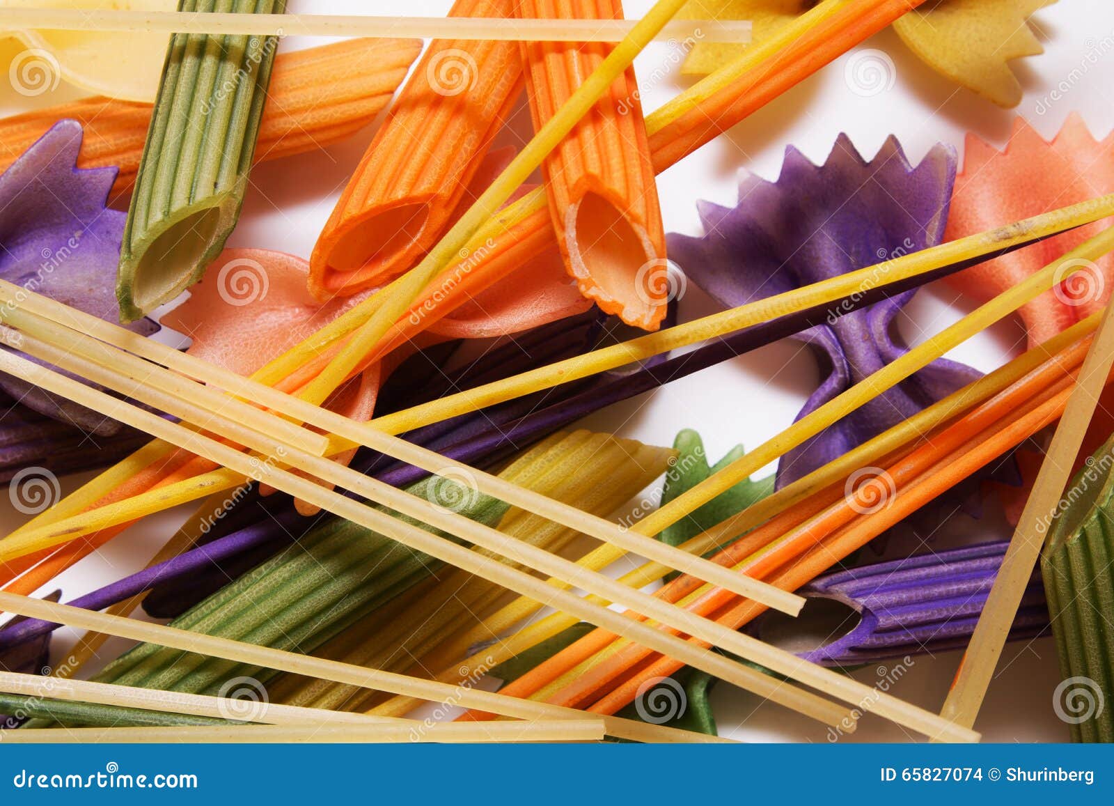 Colored Pasta Painted in Different Color Brush Stock Photo - Image of ...