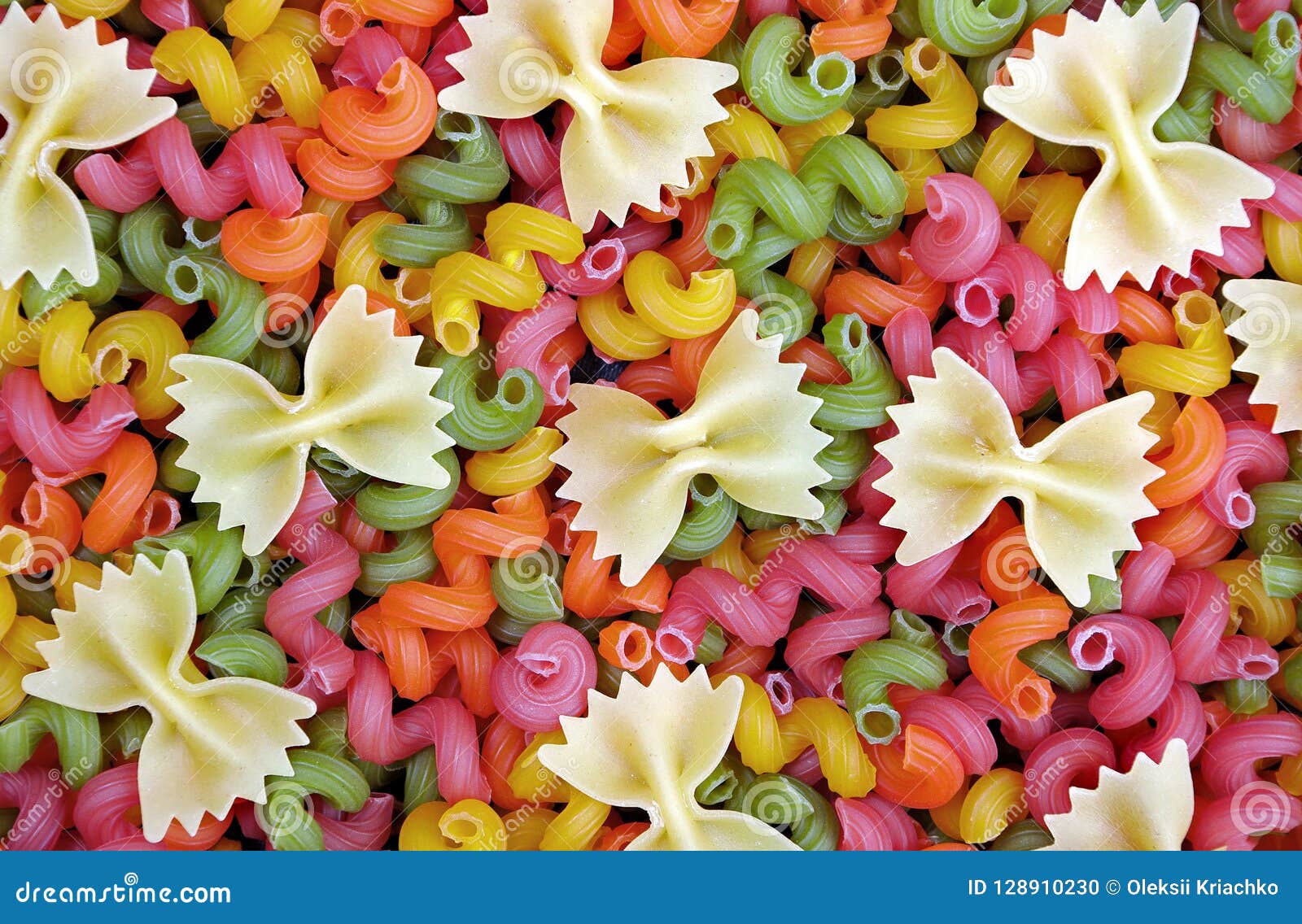 Colored Pasta Texture Background. Close Up Stock Photo - Image of ...