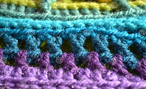Colored Pattern Crochet Fabric Background Stock Image - Image of ...