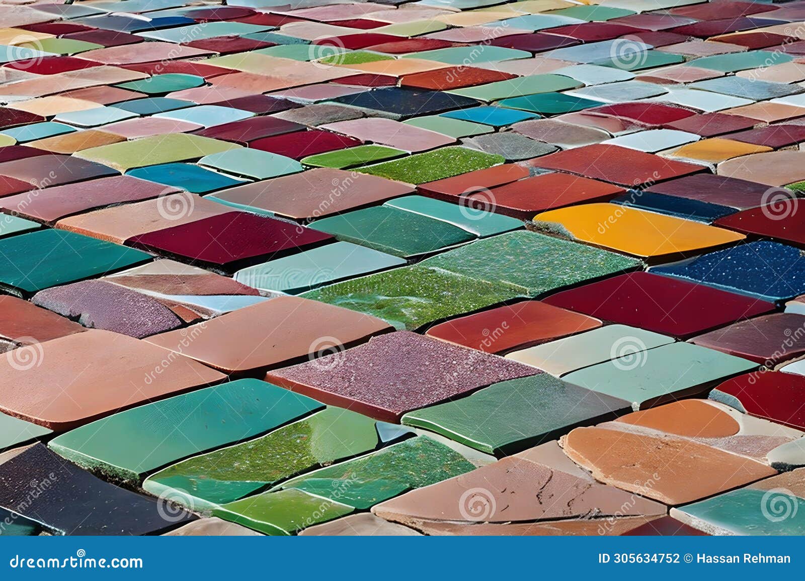 Colored Paving Slabs By Mosaic Stock Image | CartoonDealer.com #305635135