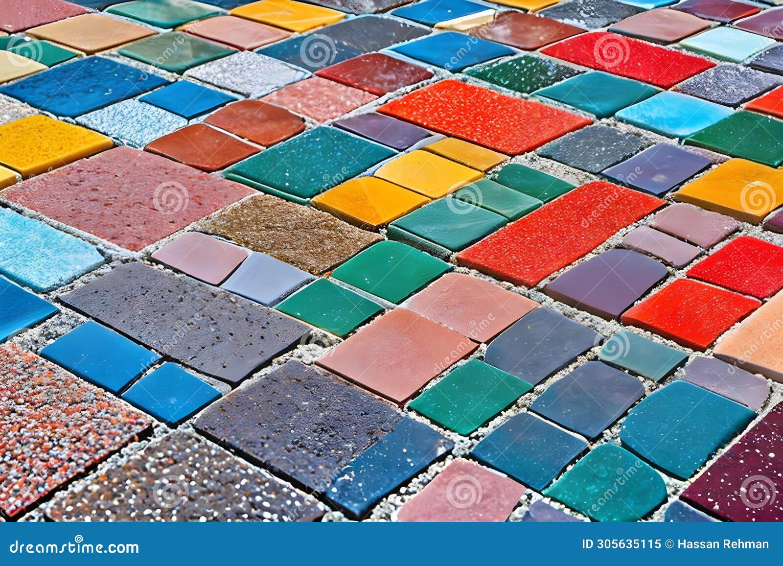 Colored Paving Slabs By Mosaic Stock Image | CartoonDealer.com #305635135