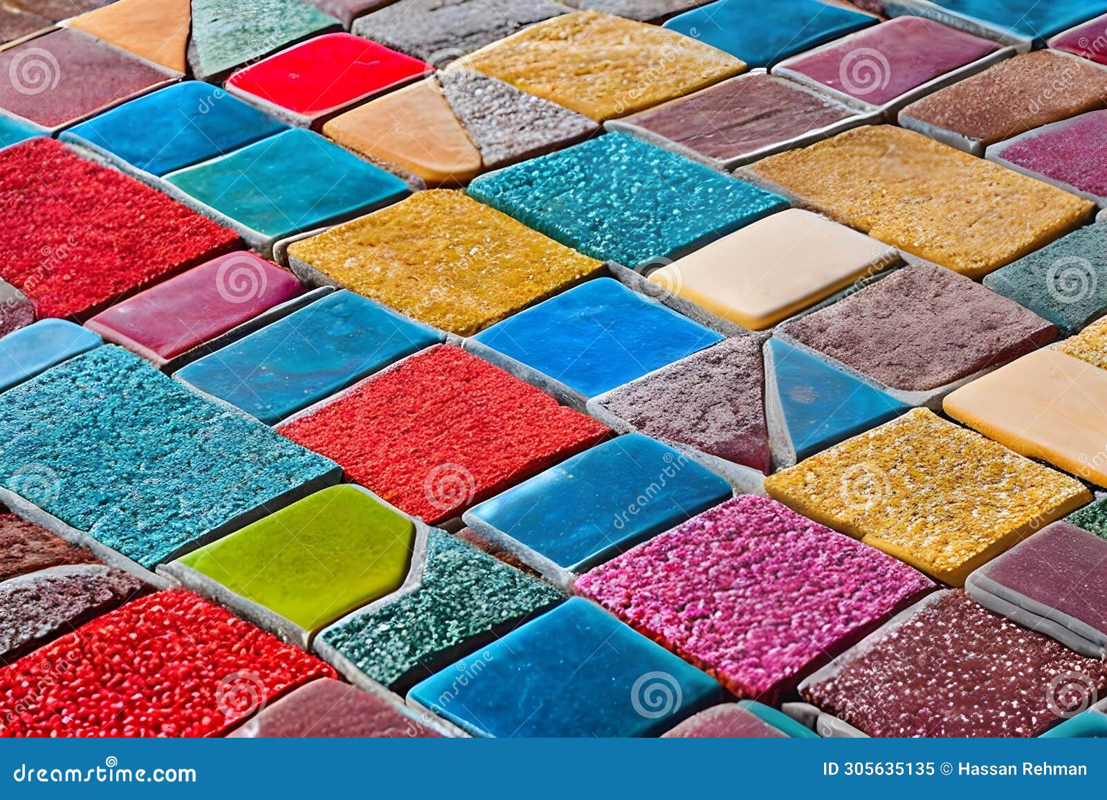 Colored Paving Slabs By Mosaic Stock Image | CartoonDealer.com #305635135