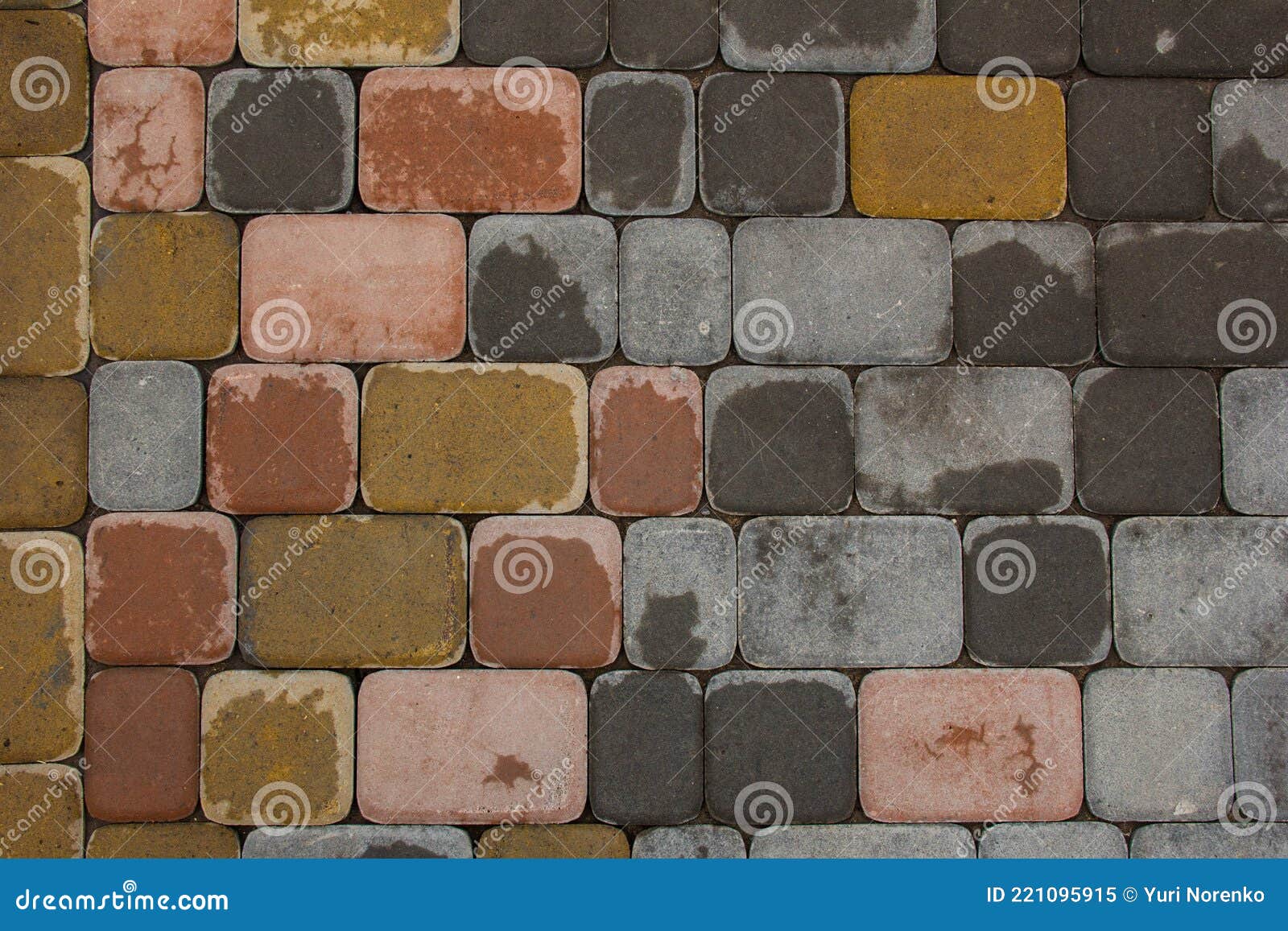 Colored Paving Slabs are Wet after the Rain Stock Image - Image of ...
