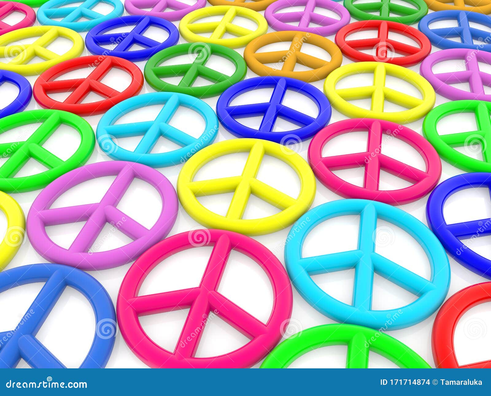 Colored Peace Symbol Background on White Stock Illustration ...