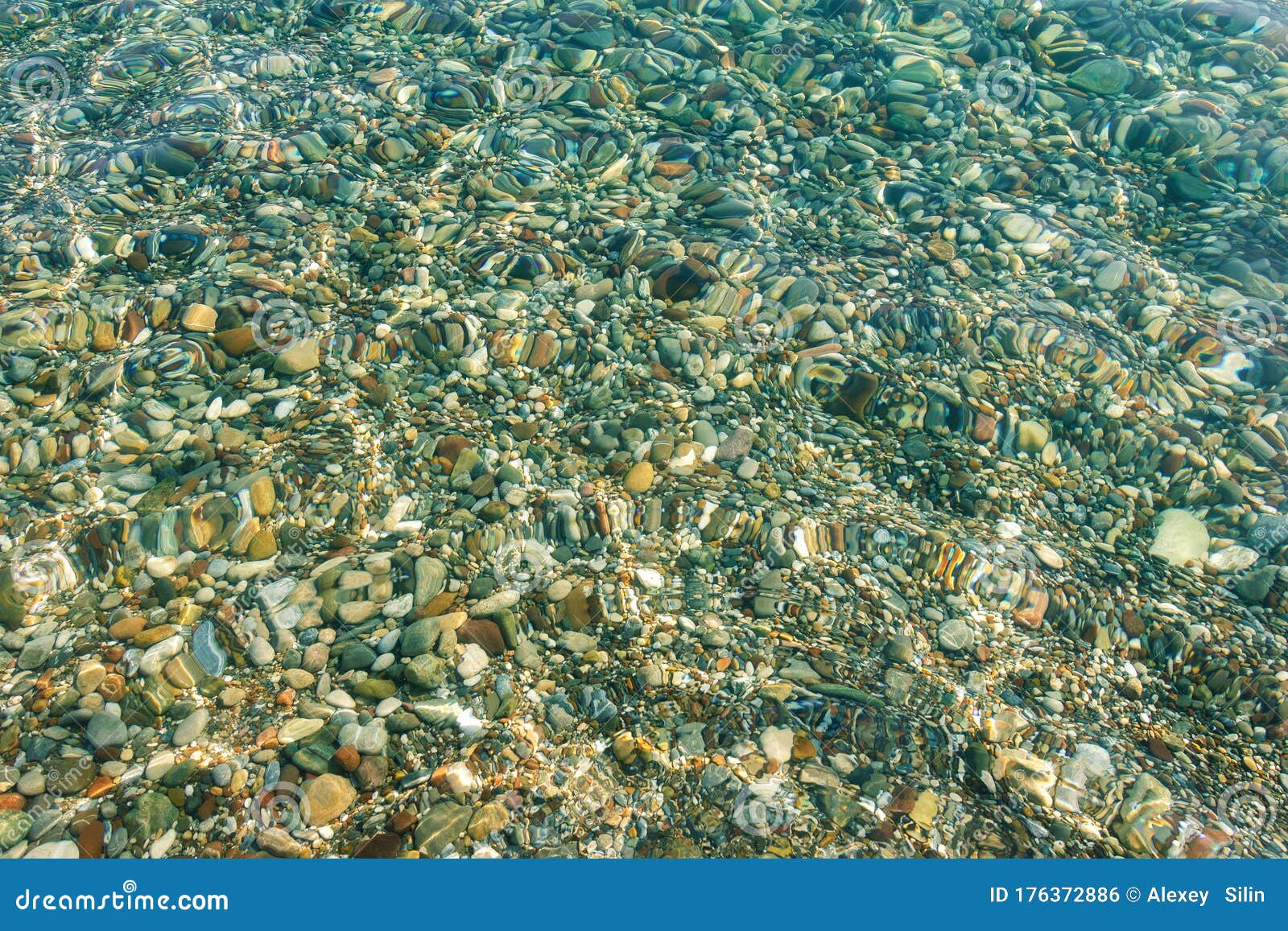 Colored Pebbles Under Clear Sea Water. Stock Photo - Image of ocean ...