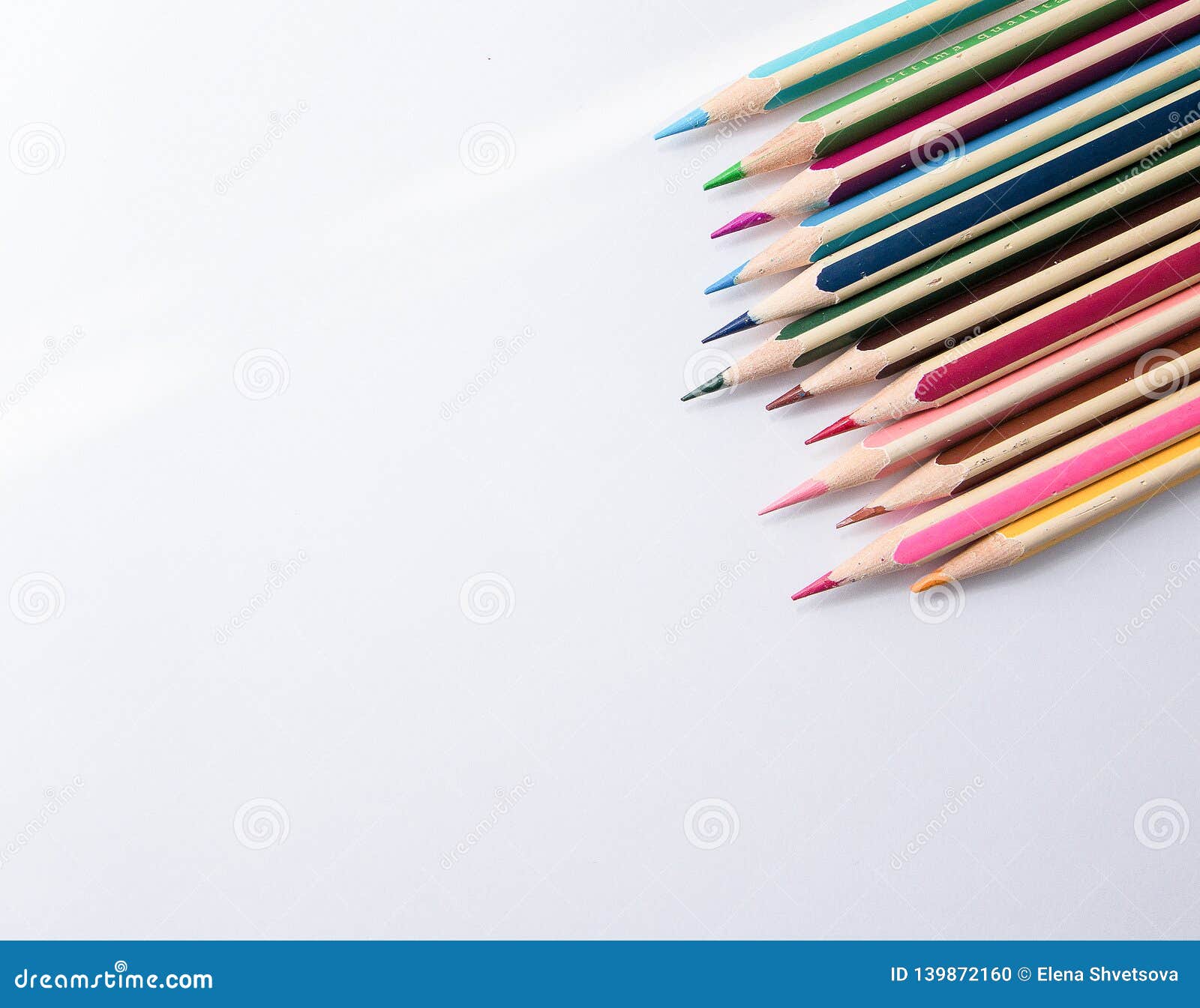 Colored Pen on White Background Stock Illustration - Illustration of ...