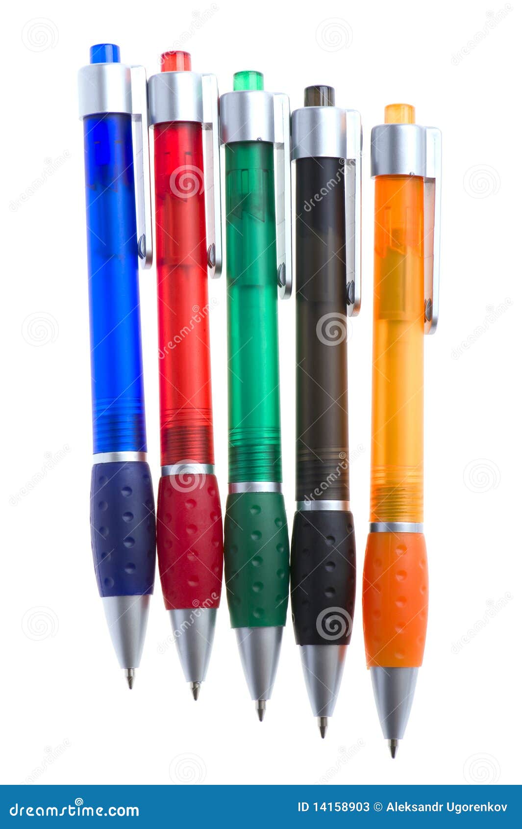Colored Pen on White Background Stock Image - Image of tool, white ...