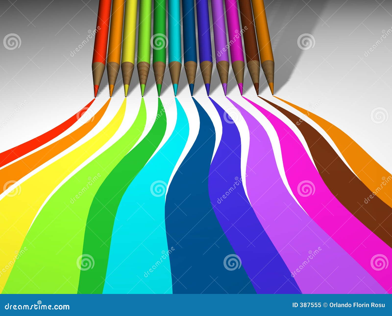 Colored Pencil Character With Chart Royalty-Free Cartoon ...