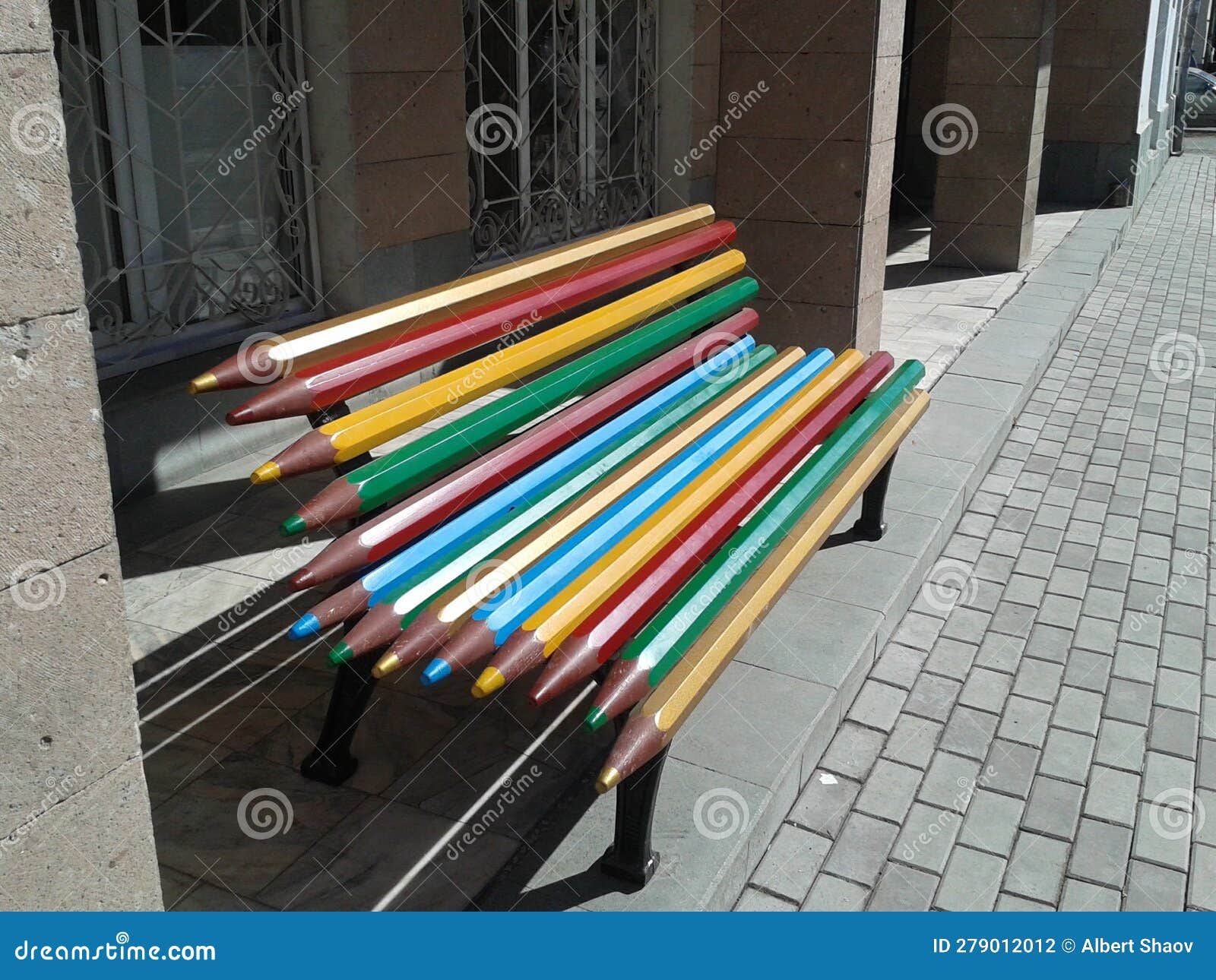 Colored pencil bench stock photo. Image of artobject - 279012012