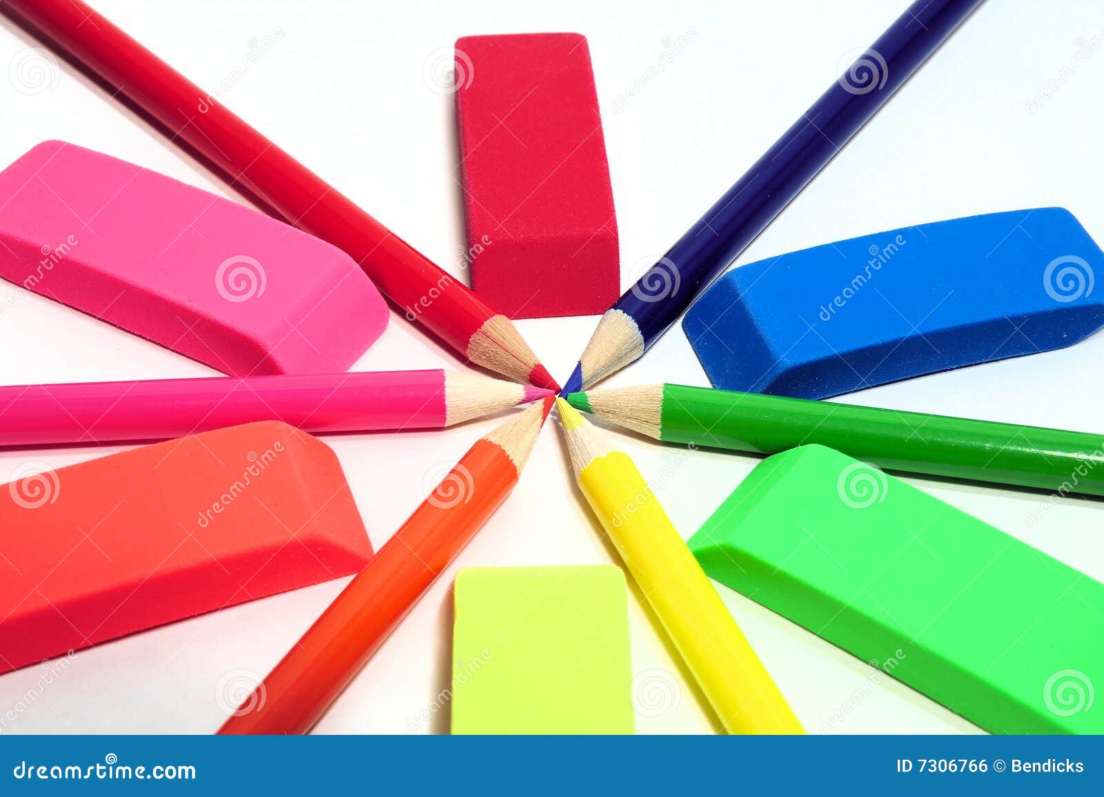 Colored Pencil and Eraser Abstract Stock Photo - Image of school ...