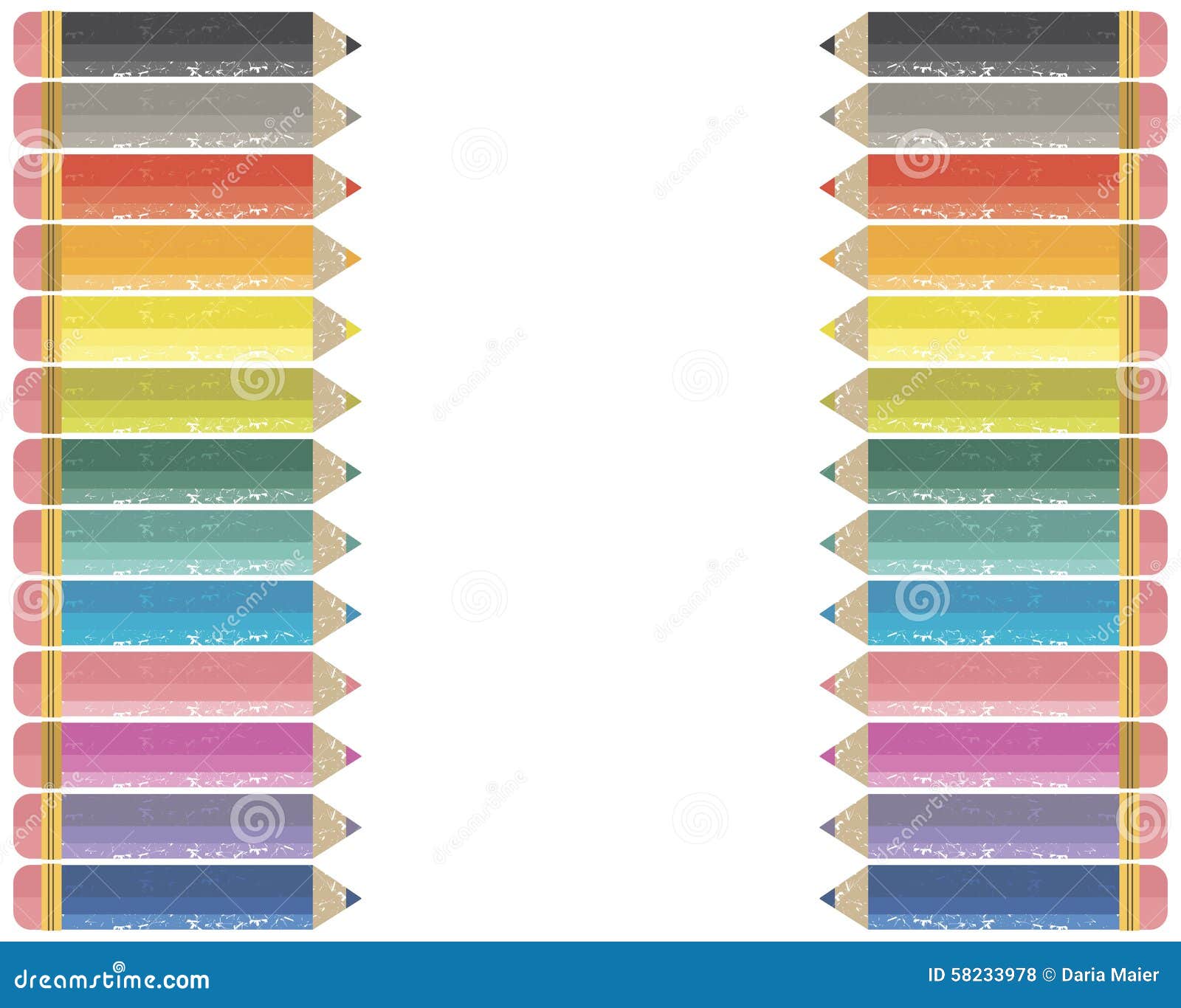 Colored pencil frame stock vector. Illustration of creative - 58233978