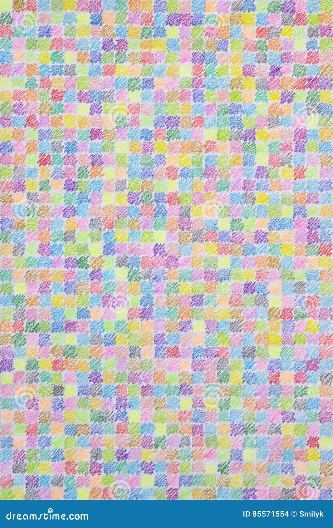 Colored Pencil Scribble Pattern on Squared Paper. Stock Illustration ...