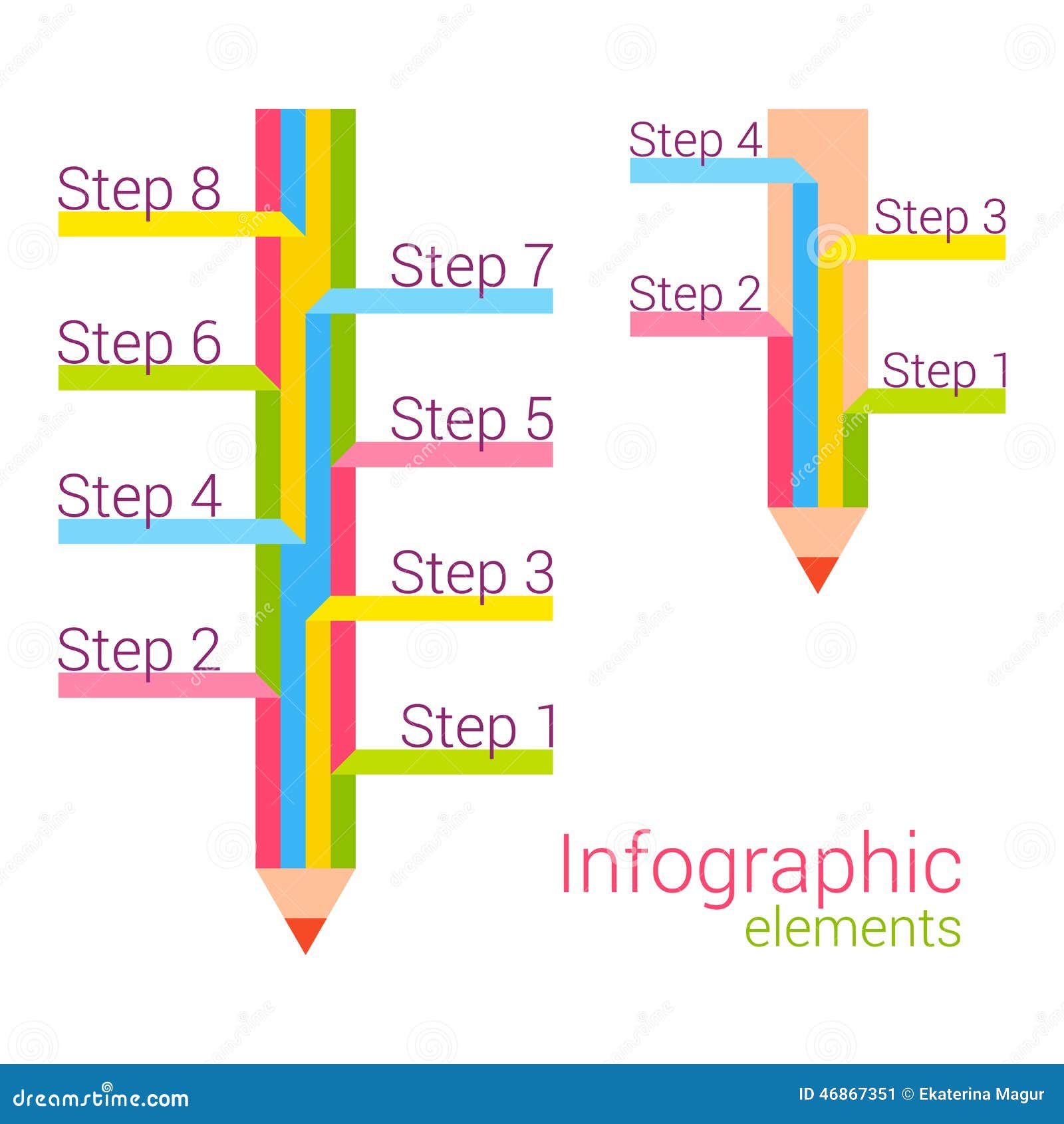 Colored Pencil with Some Note. Vector Infographic Stock Vector ...