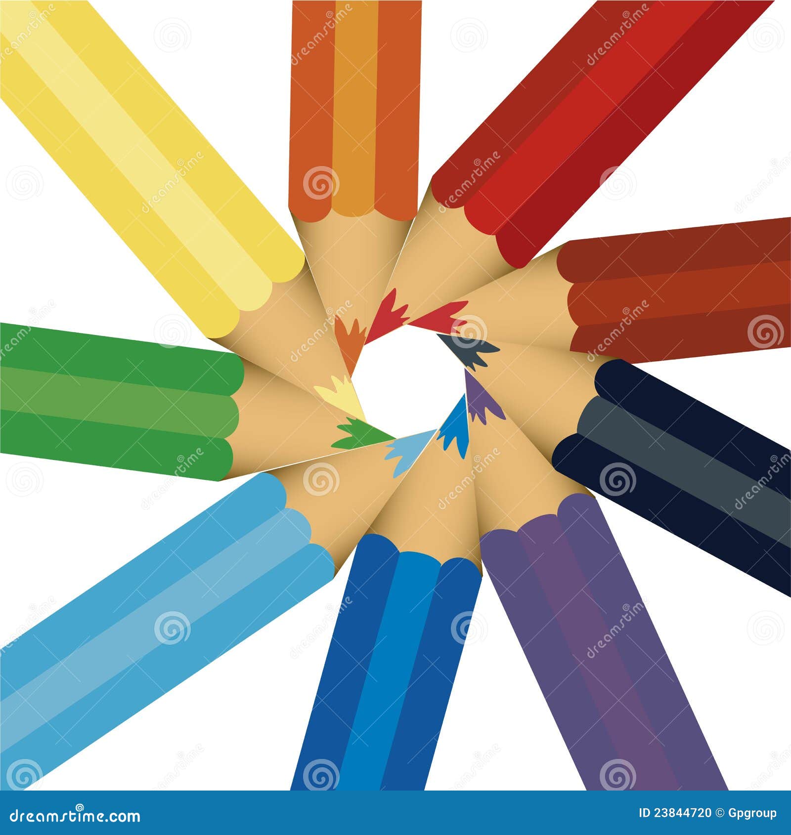 Colored pencil sorted stock vector. Illustration of equipment - 23844720