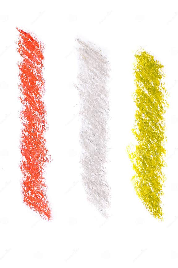 Colored Pencil Strokes Isolated on White Background Stock Image - Image ...