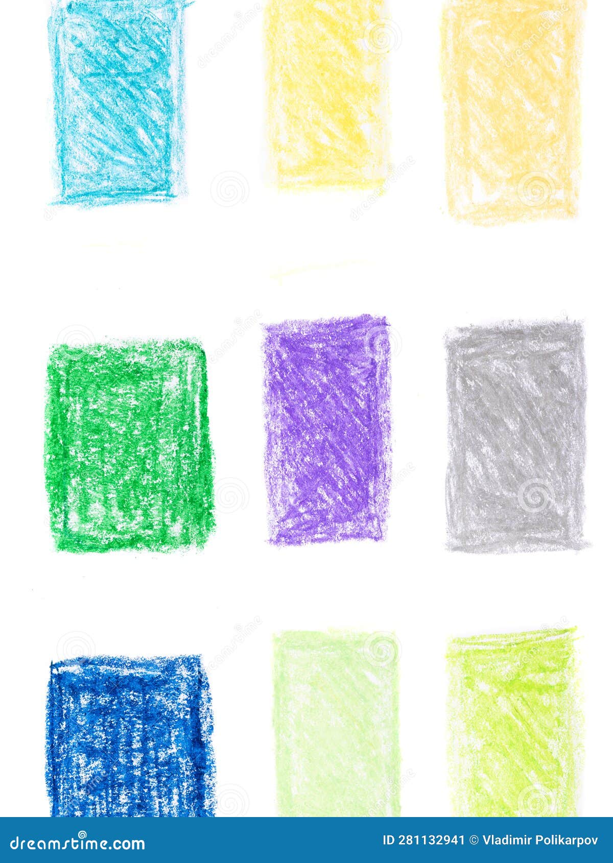 Colored Pencil Strokes Isolated on White Background Stock Image - Image ...