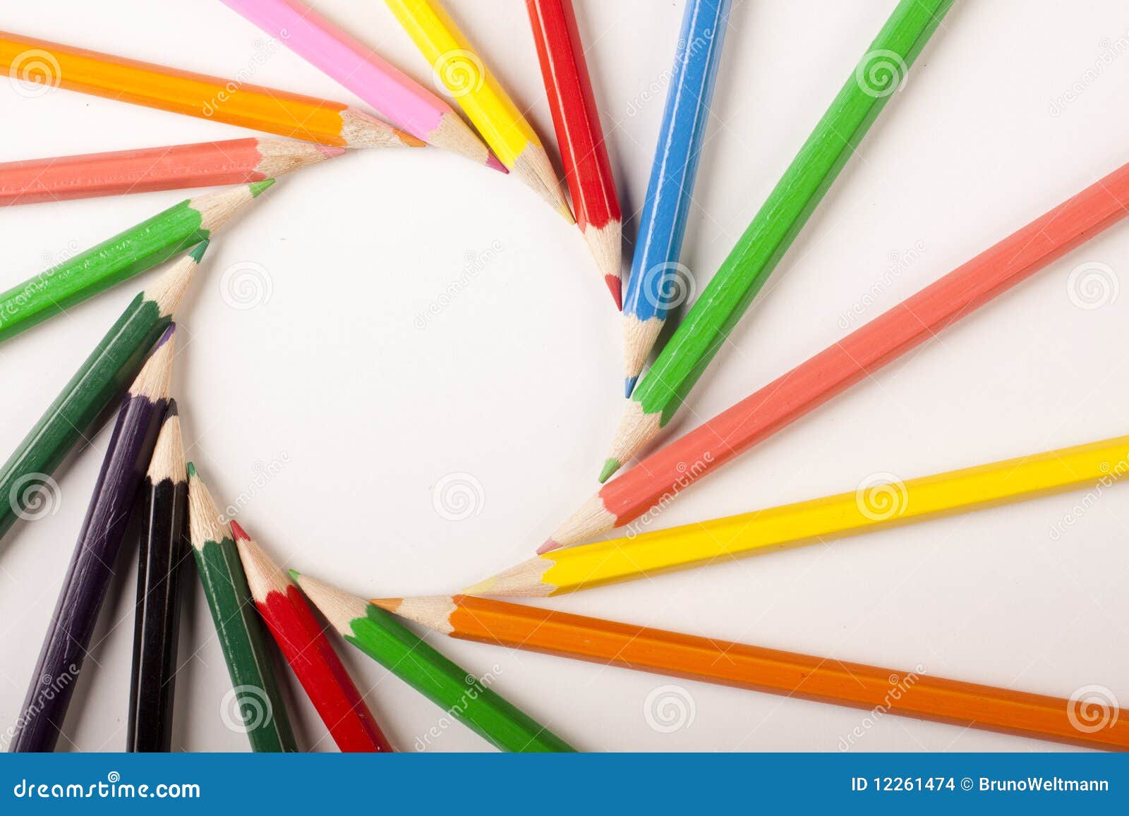 Colored Pencils Abstract! Circle Stock Photo - Image of objects ...