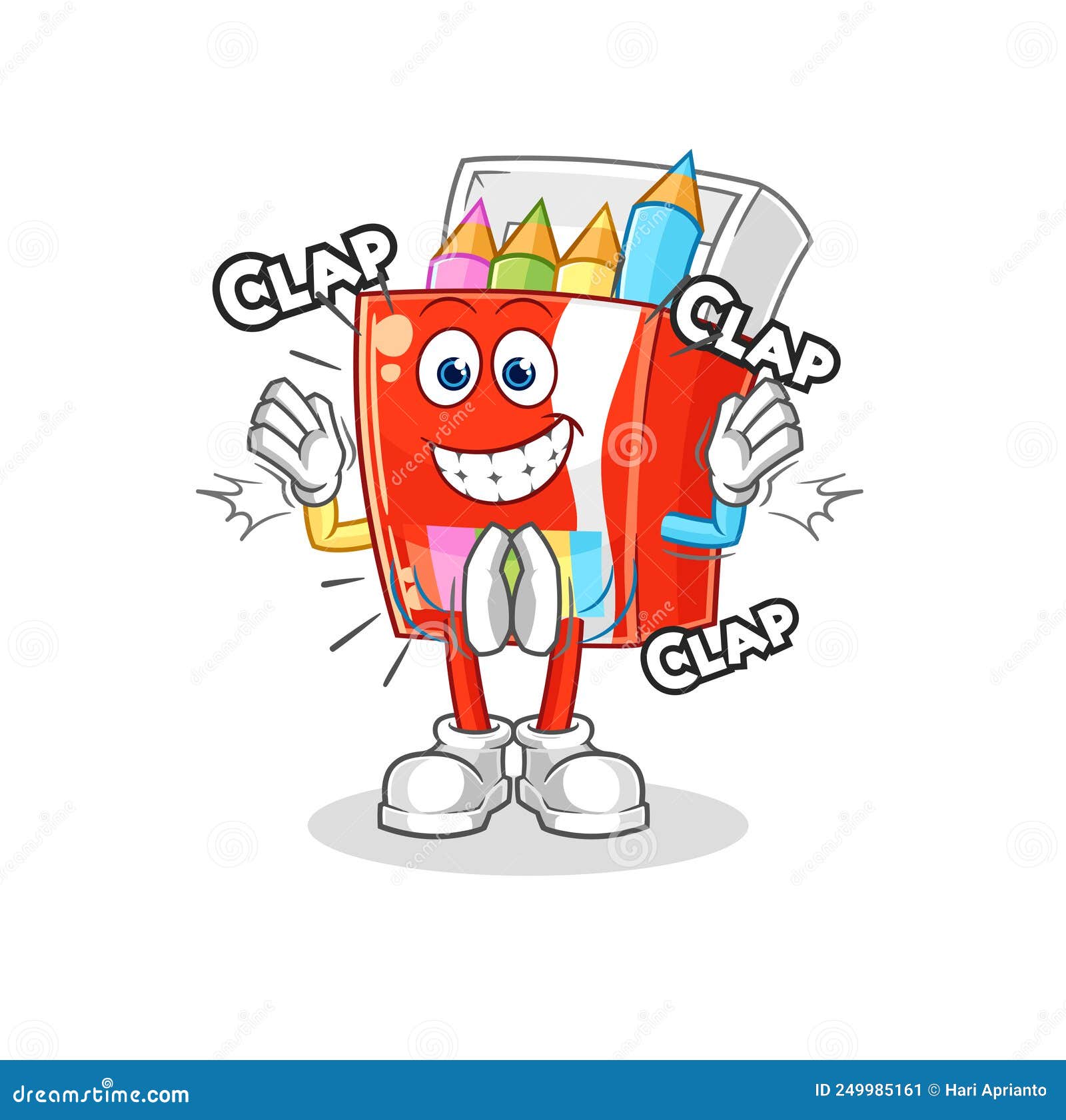 Colored Pencils Applause Illustration. Character Vector Stock ...