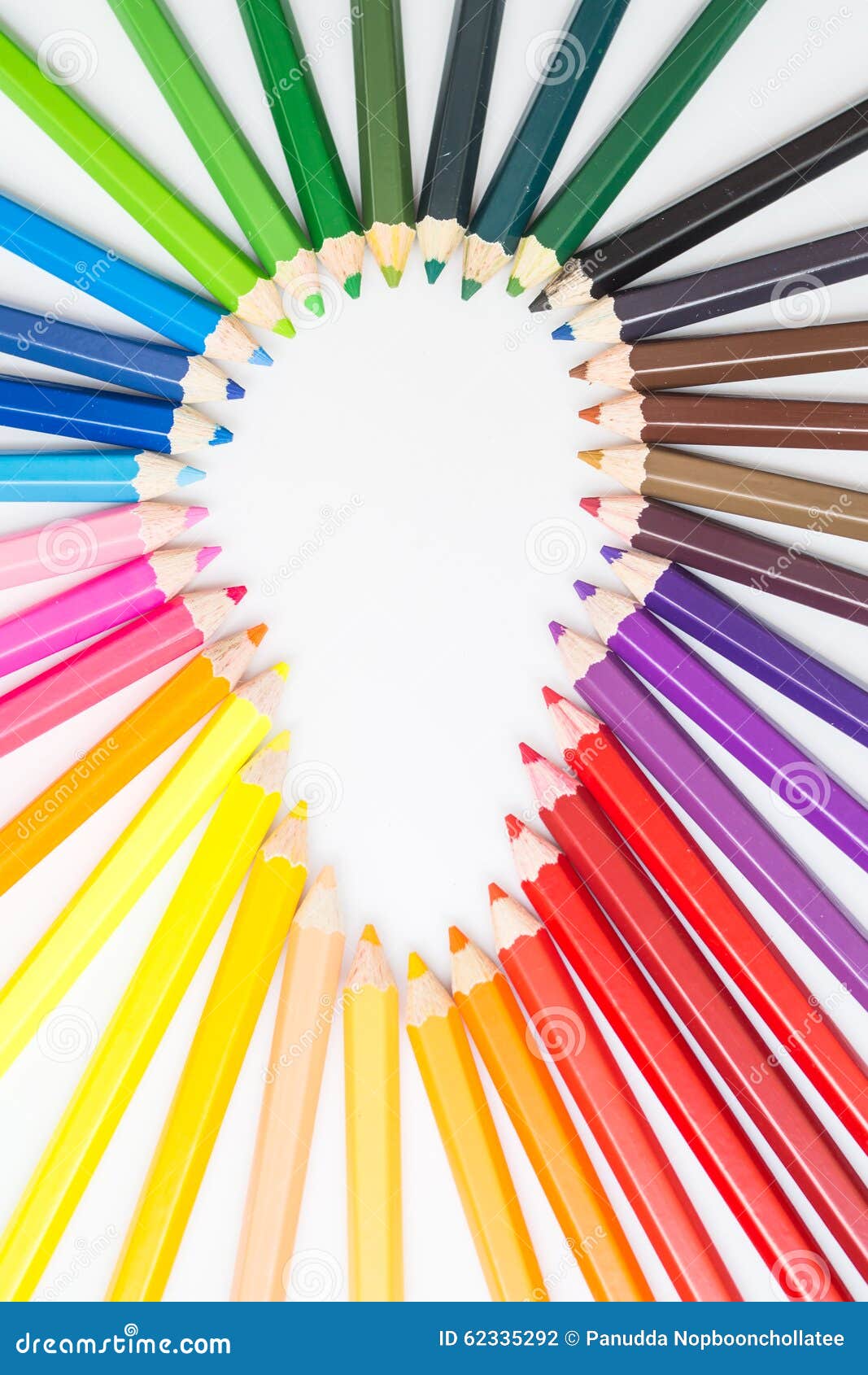 Colored Pencils Arrange in Light Bulb Shape Stock Photo - Image of ...