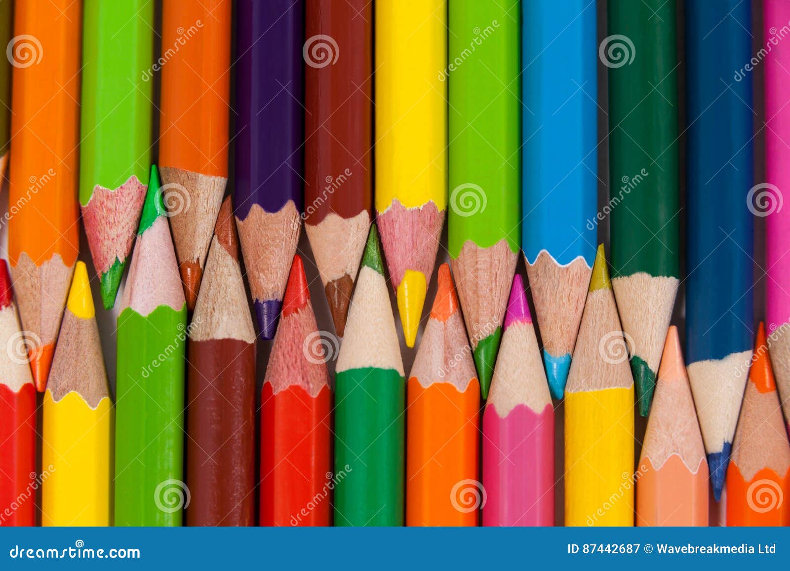 Colored Pencils Arranged in Interlock Pattern Stock Image - Image of ...