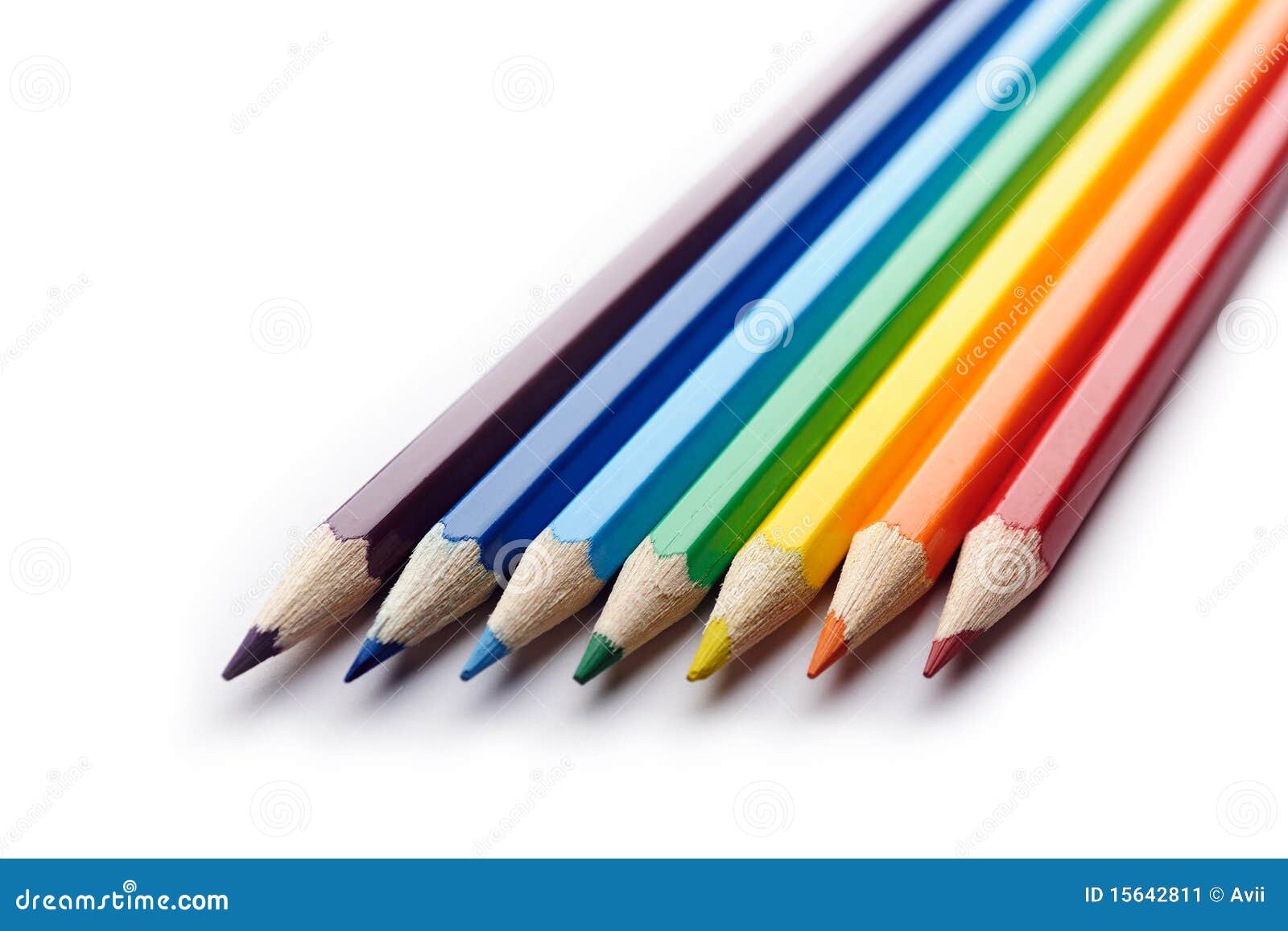 Colored Pencils Arranged In Rainbow Spectrum Order Stock Image - Image ...