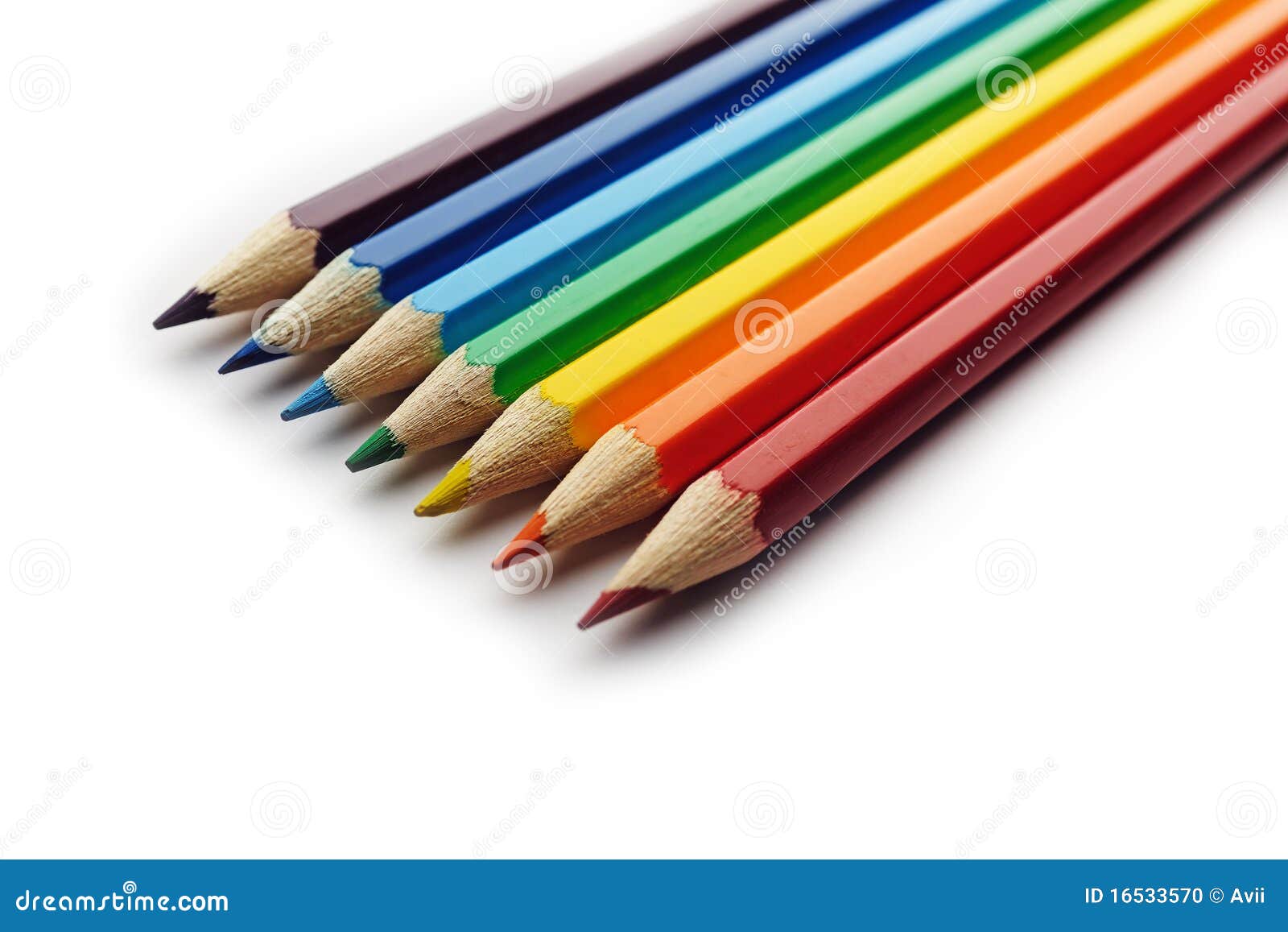 Colored Pencils Arranged In Rainbow Spectrum Order Stock Photo - Image ...