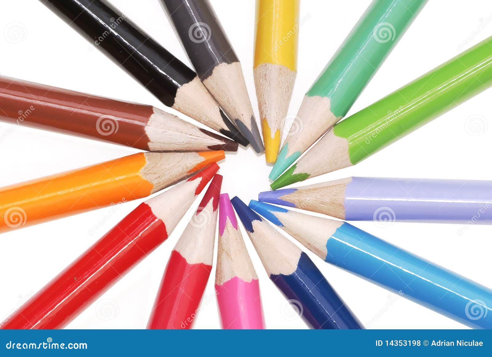 Colored Pencils Arranged in Star Shape Stock Photo - Image of supply ...