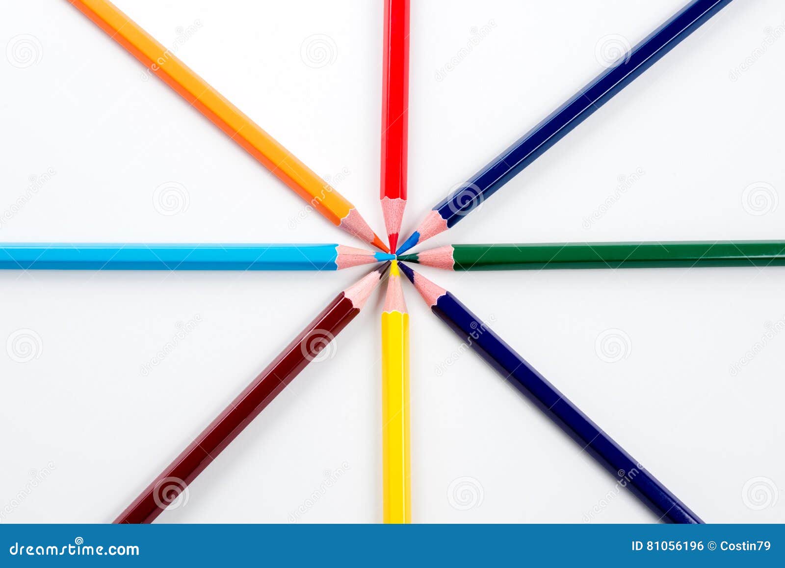 Colored Pencils Arranged in a Star Shape Stock Photo - Image of ...