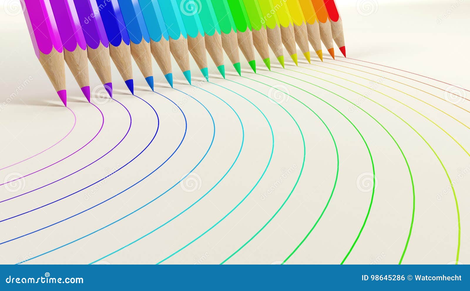 Colored Pencils stock photo. Image of rainbow, lines - 98645286