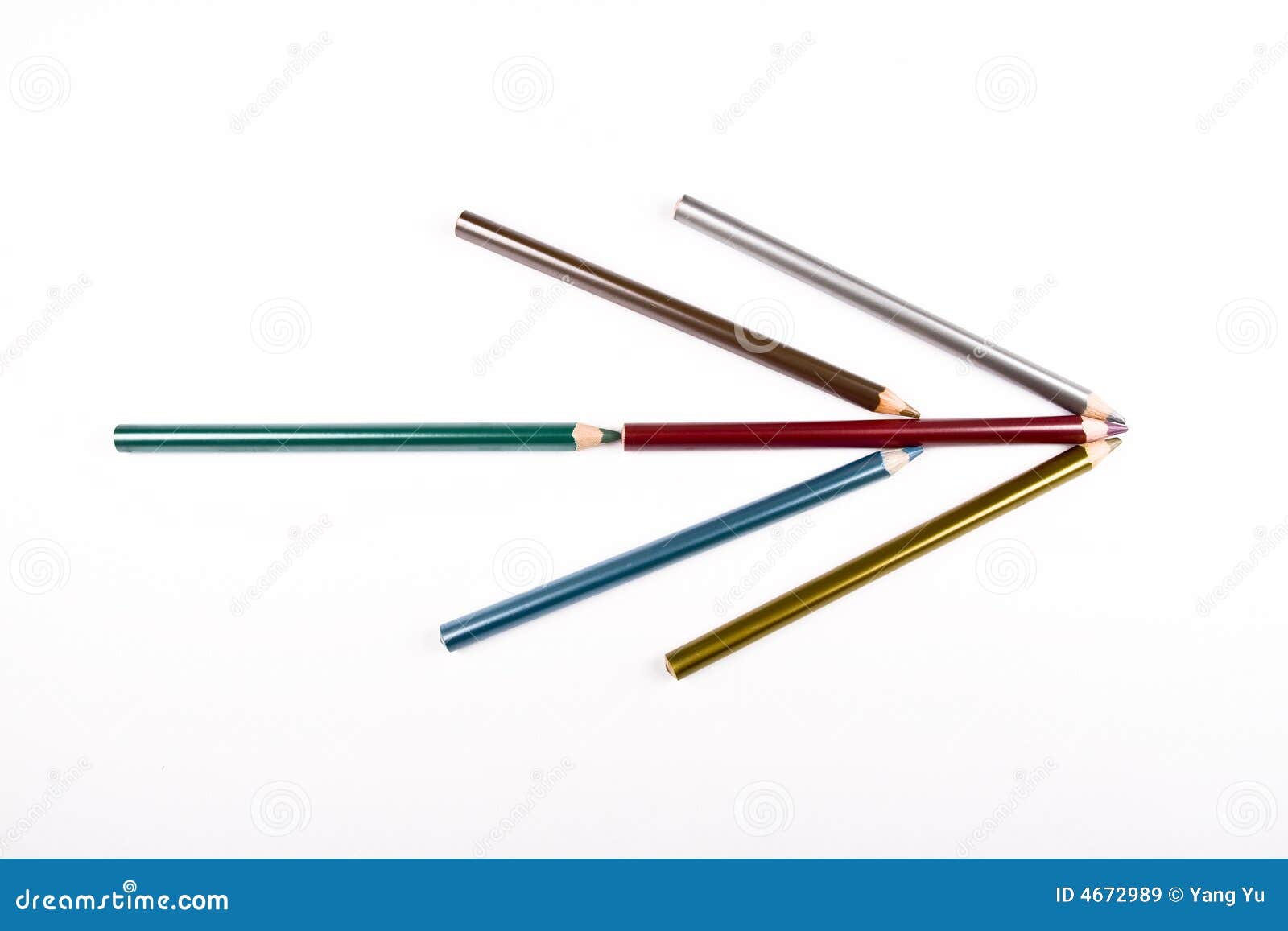 Colored Pencils Arrow stock image. Image of pointer, white - 4672989