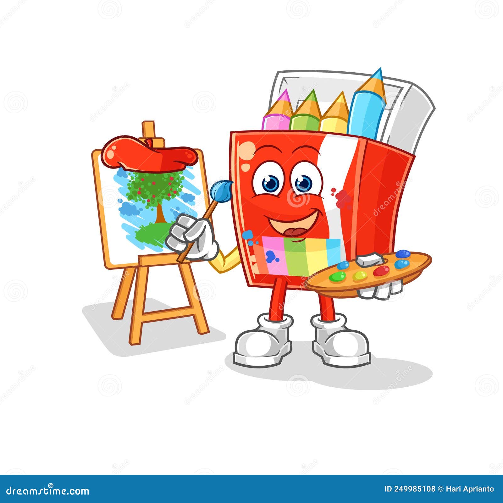 Colored Pencils Artist Mascot. Cartoon Vector Stock Vector ...