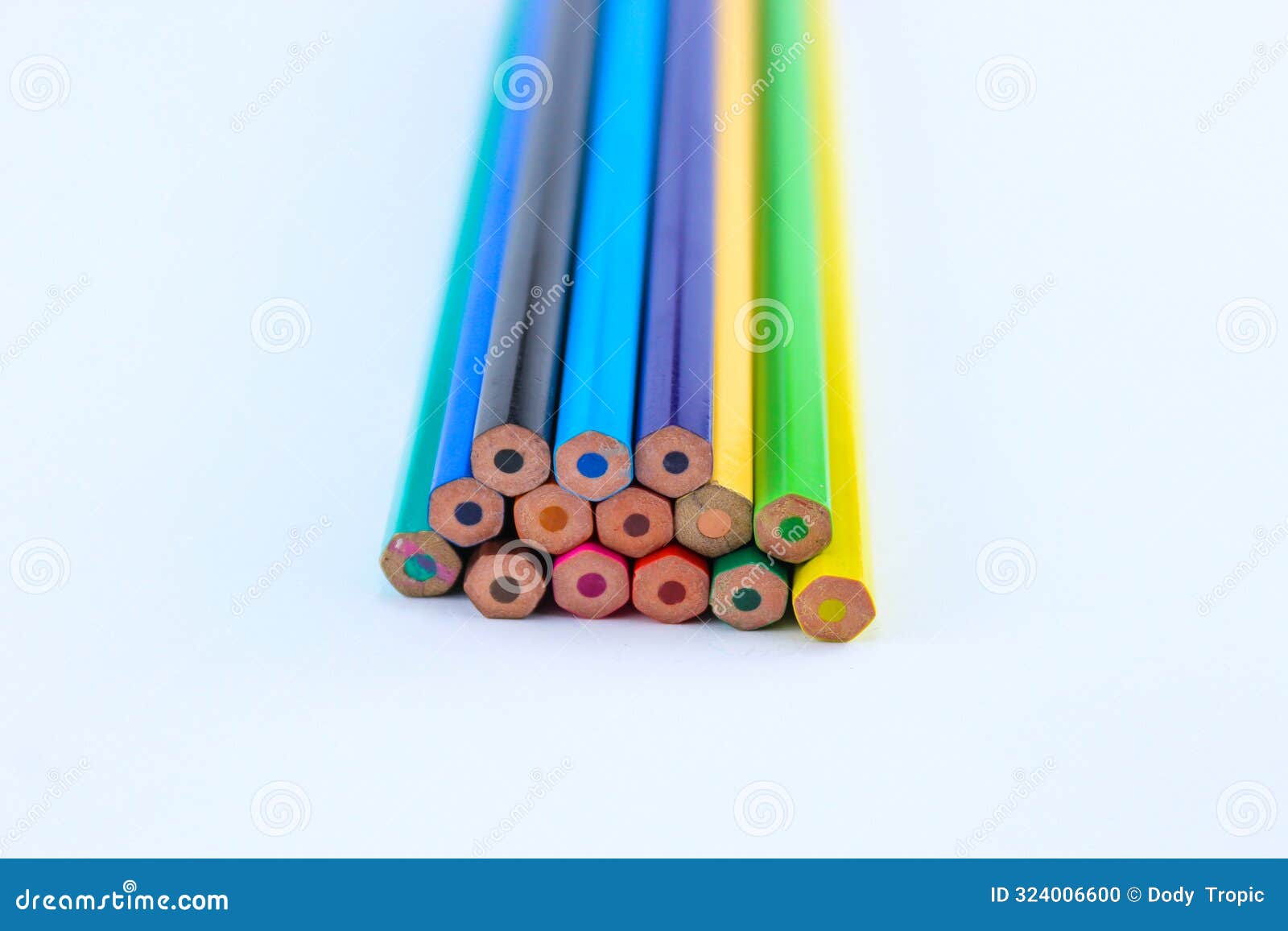 Colored Pencils Back View in Isolated White Background Stock Photo ...