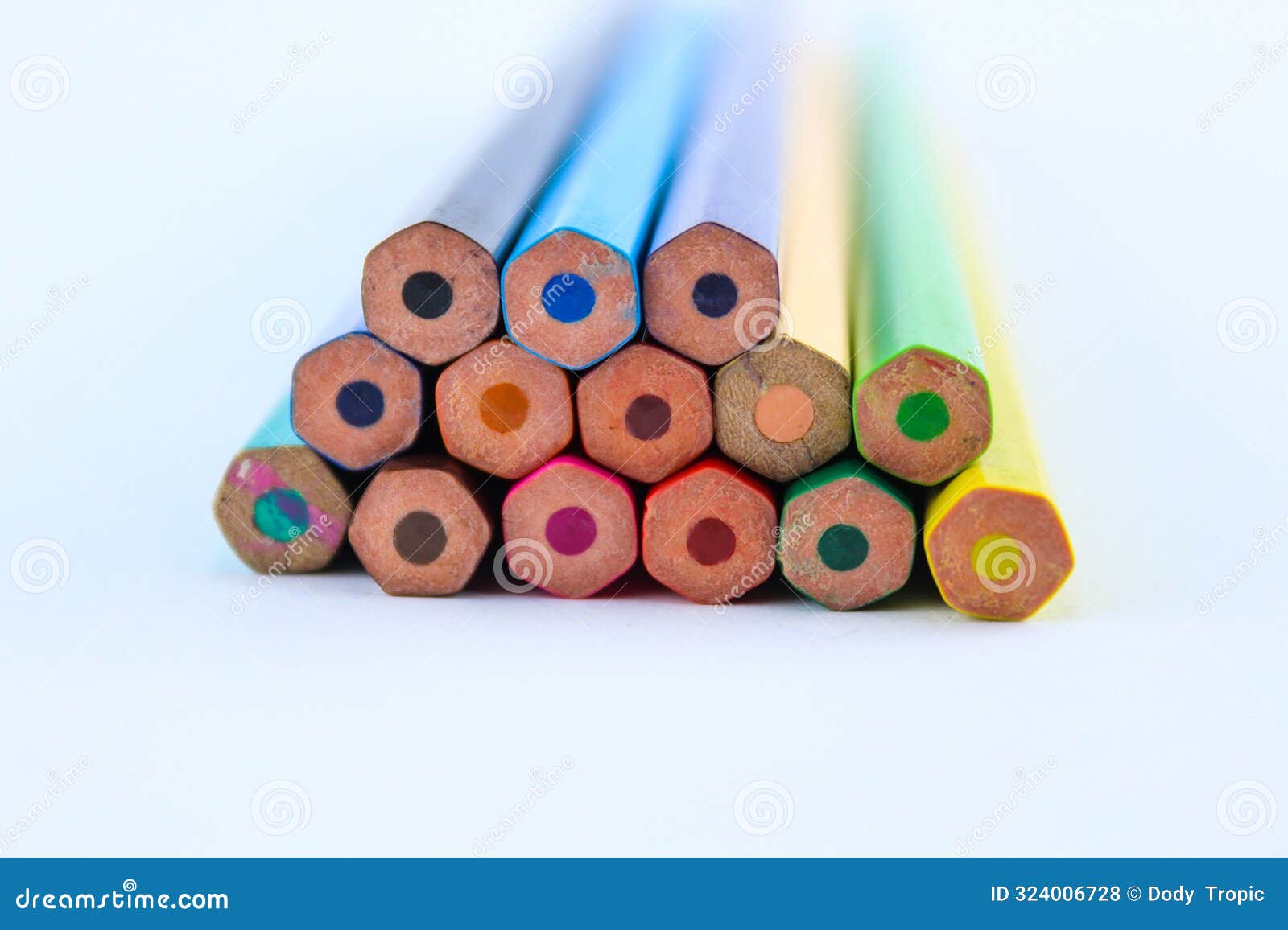 Colored Pencils Back View in Isolated White Background Stock Photo ...