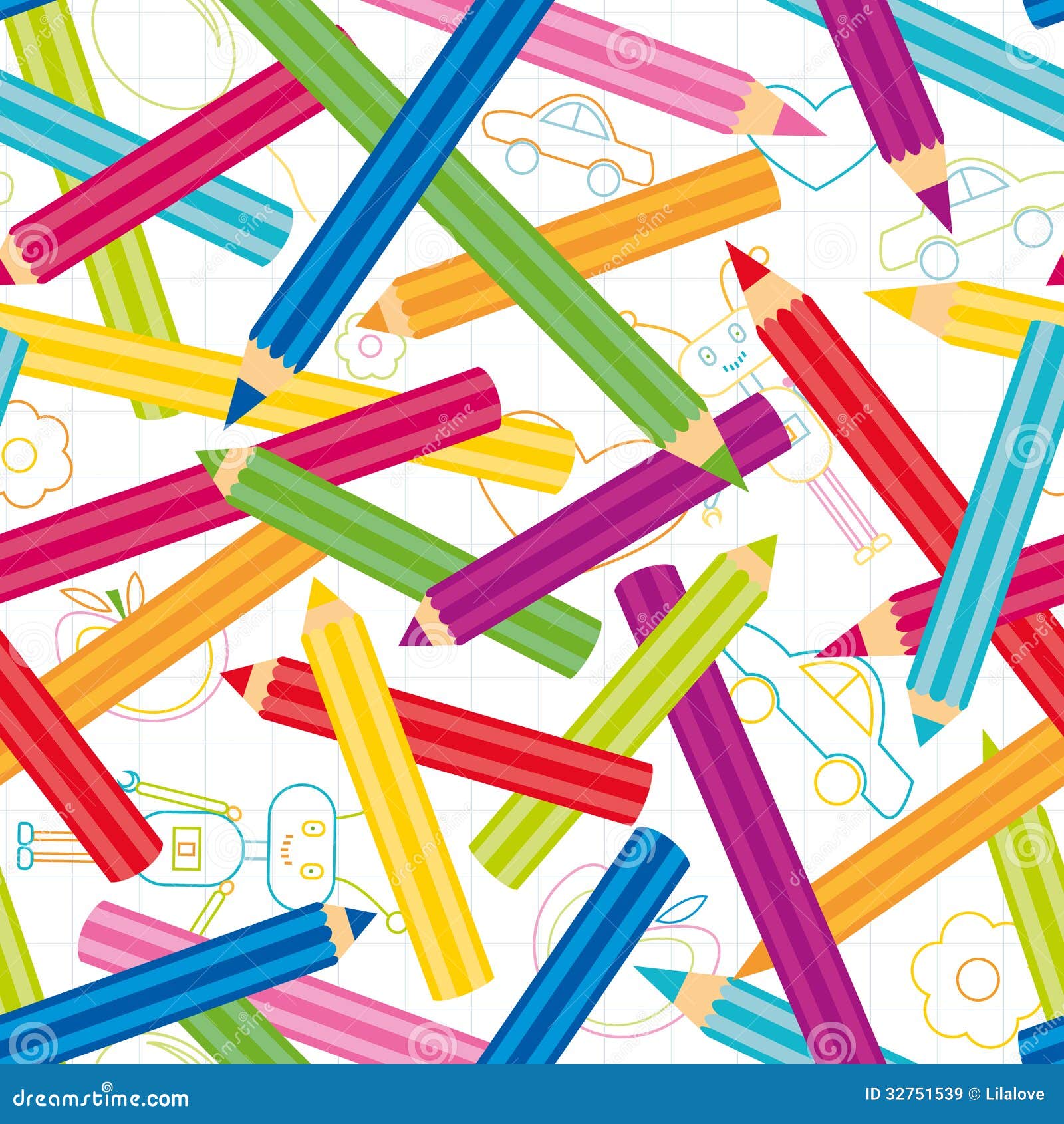 Colored Pencils Background stock vector. Illustration of multicolored ...