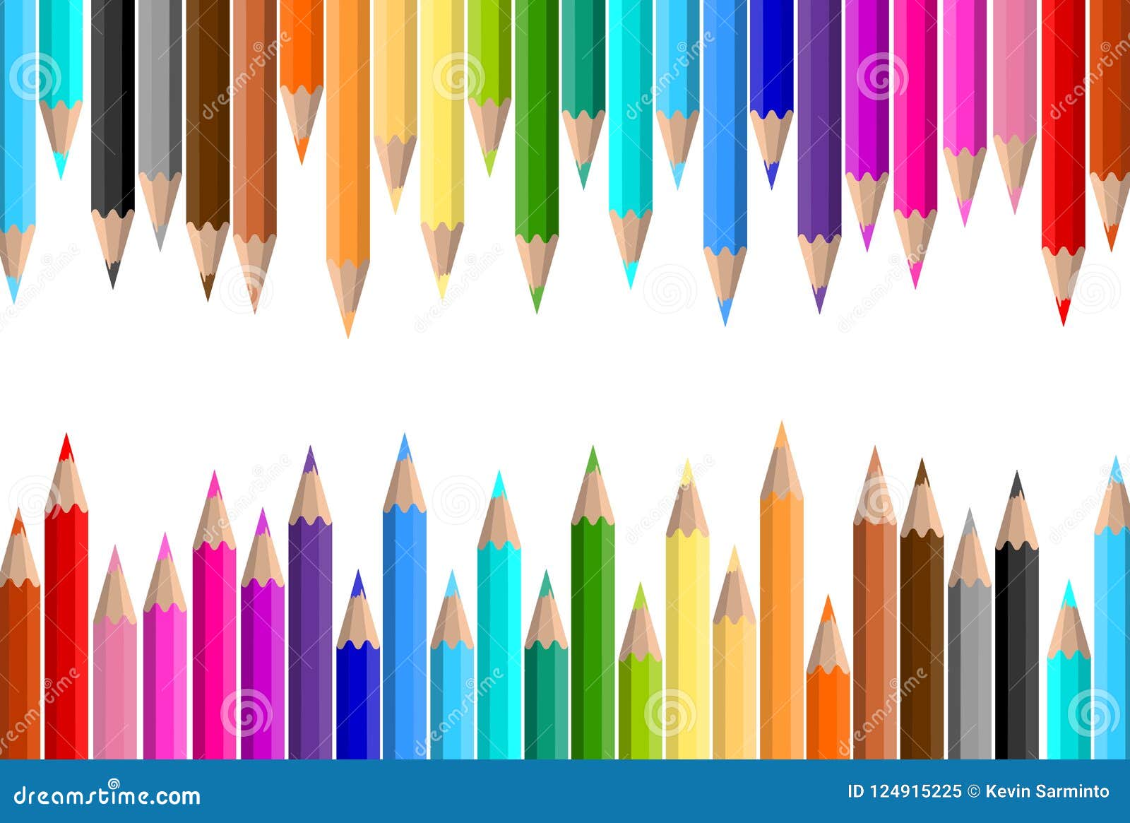 Colored pencils background stock illustration. Illustration of crayon ...