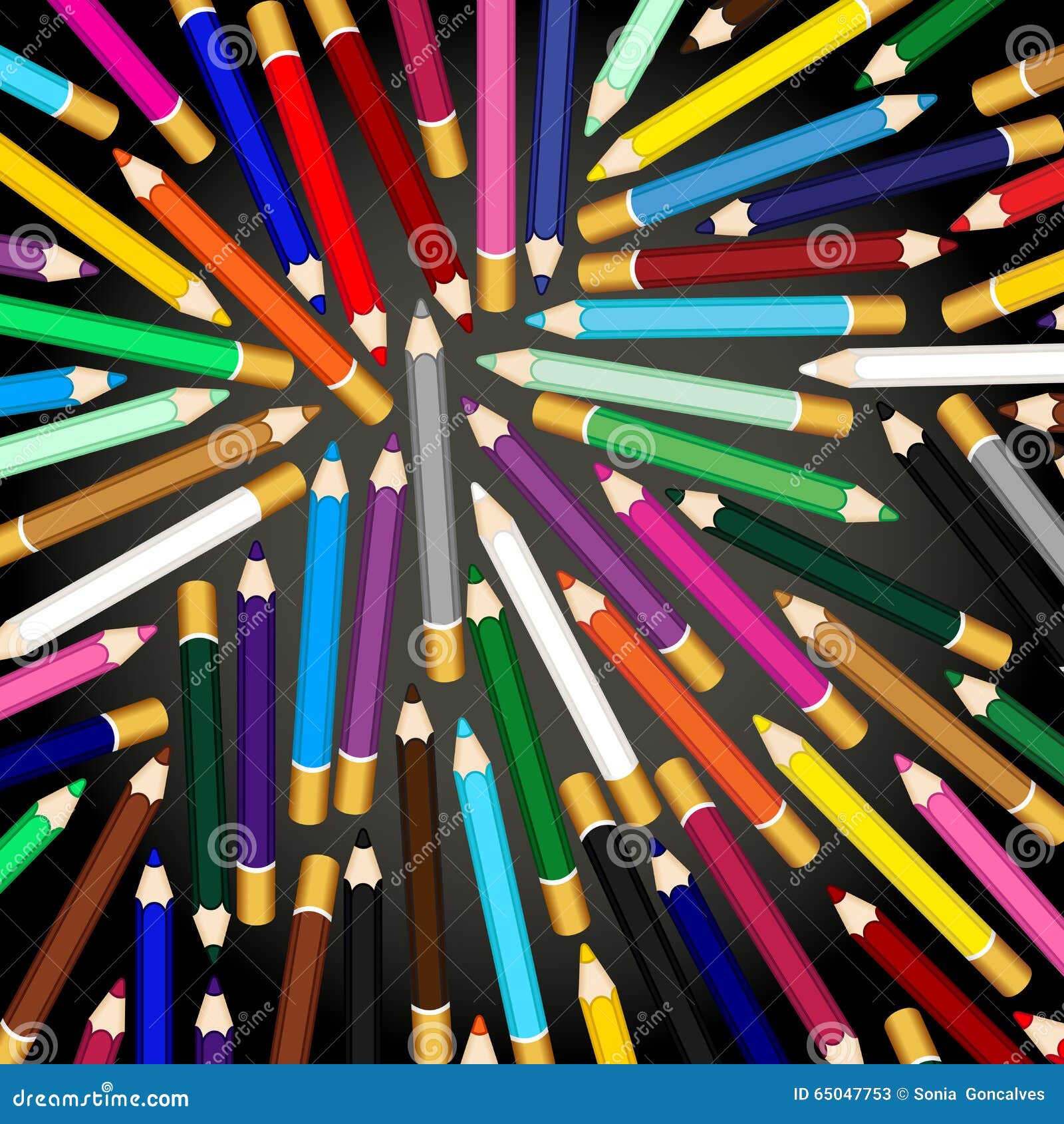 Colored pencils background stock vector. Illustration of color - 65047753
